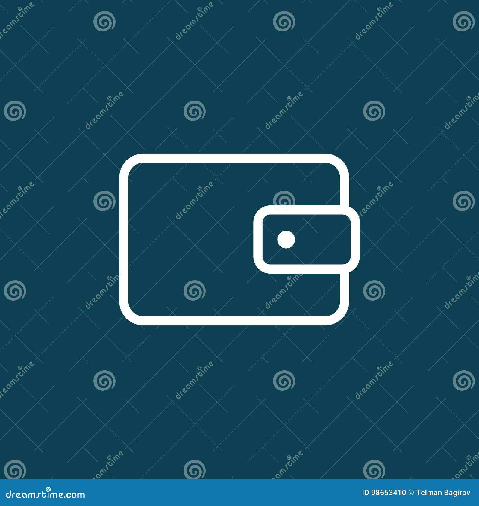 Wallet Icon on Blue Background Stock Illustration - Illustration of ...