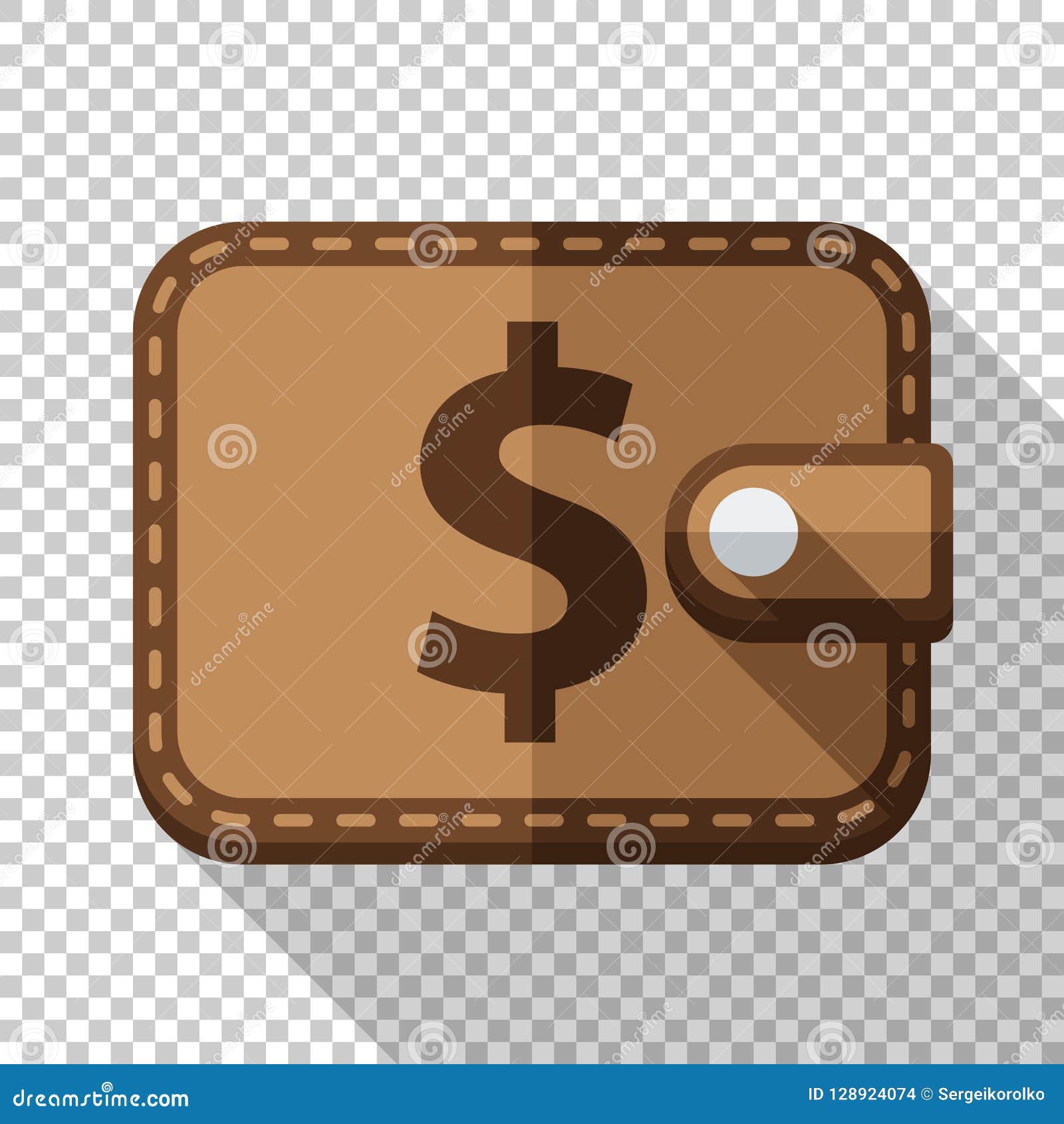 Wallet Icon in Flat Style on Transparent Background Stock Vector ...