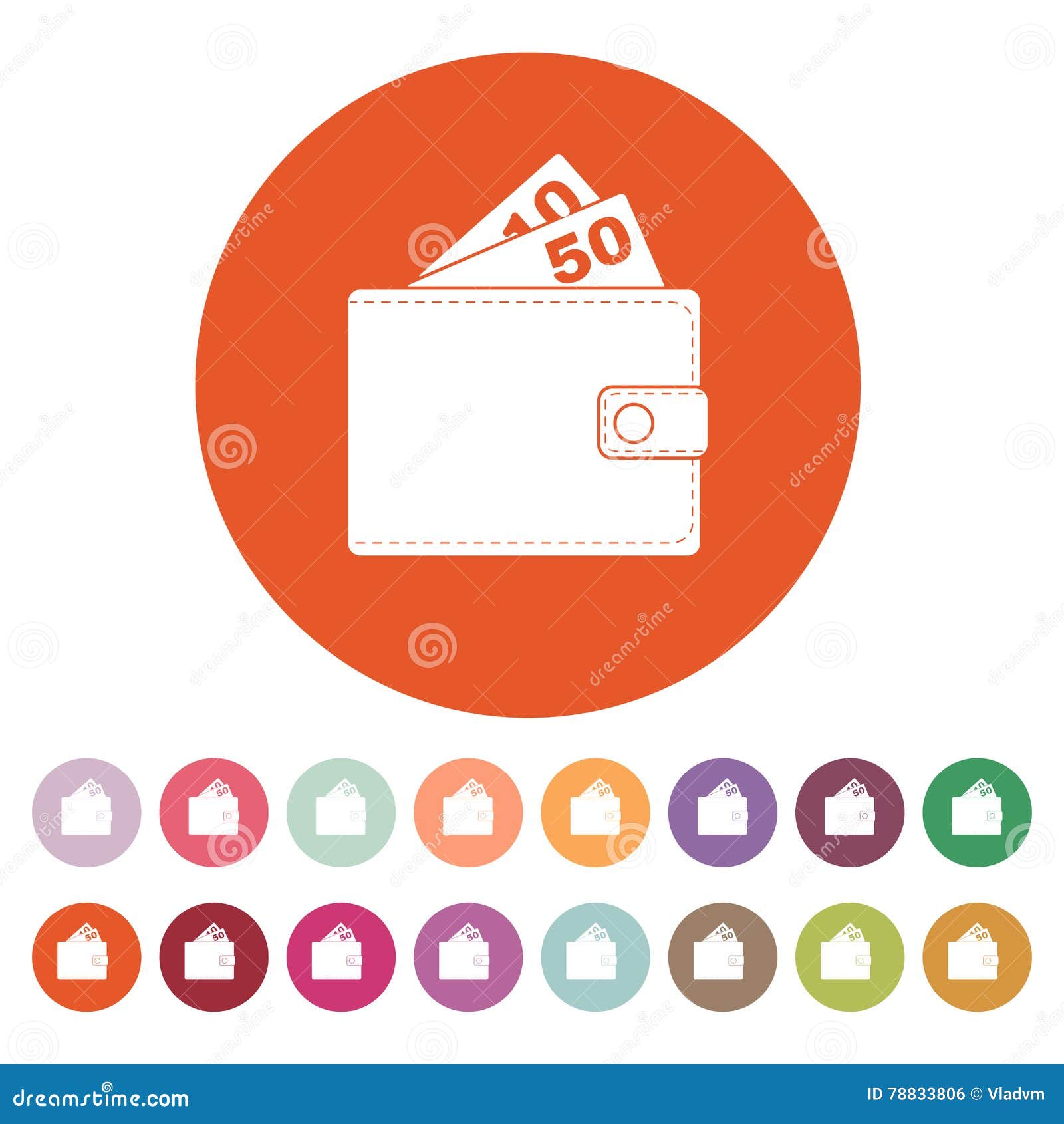 The Wallet Icon. Purse Symbol Stock Vector - Illustration of object ...