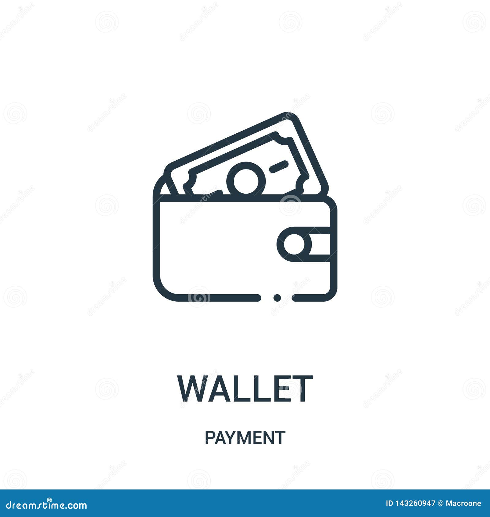 Wallet Icon Vector from Payment Collection. Thin Line Wallet Outline ...