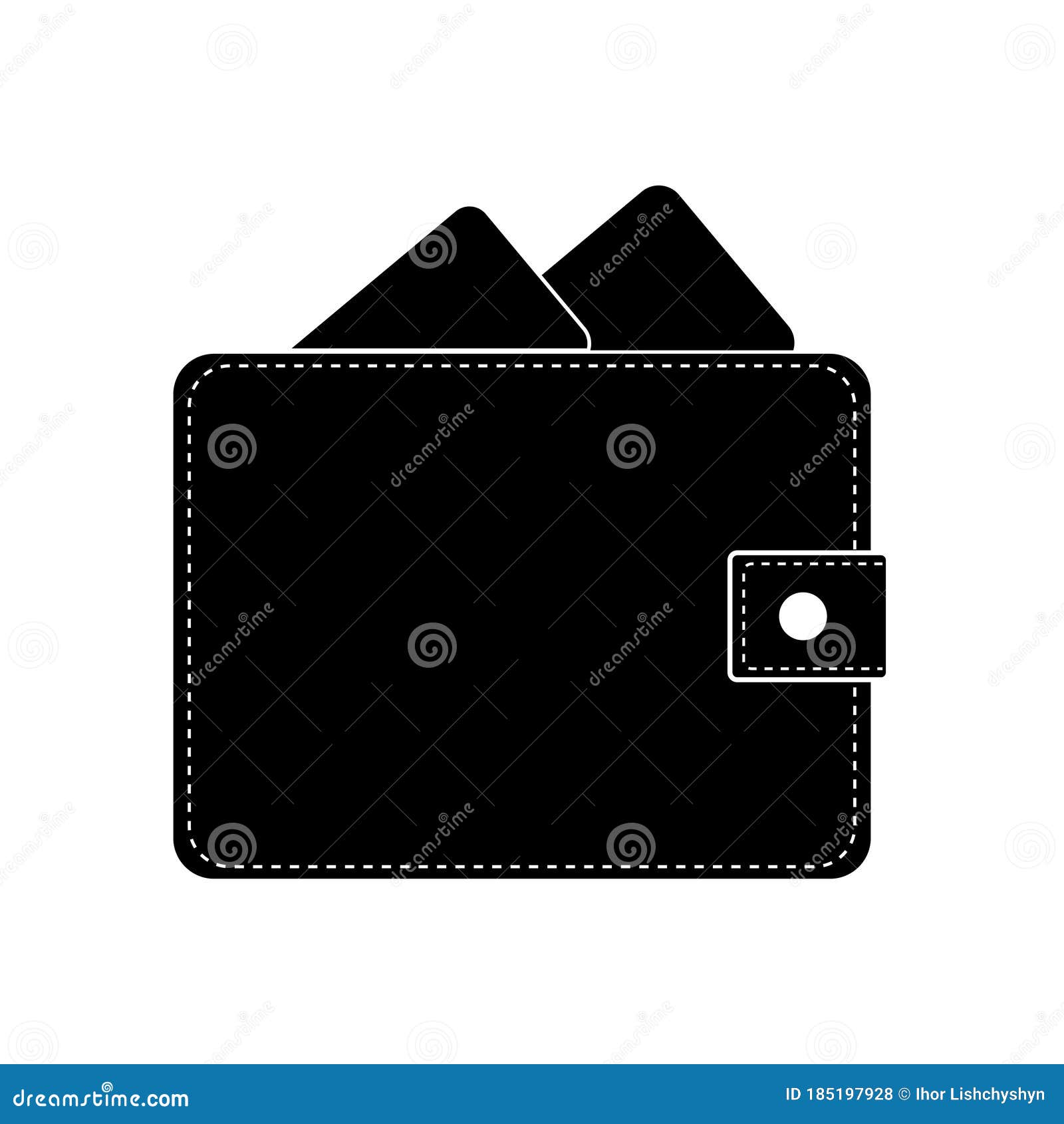 Wallet Icon on White Background. Isolated Vector Symbol in Flat Style ...