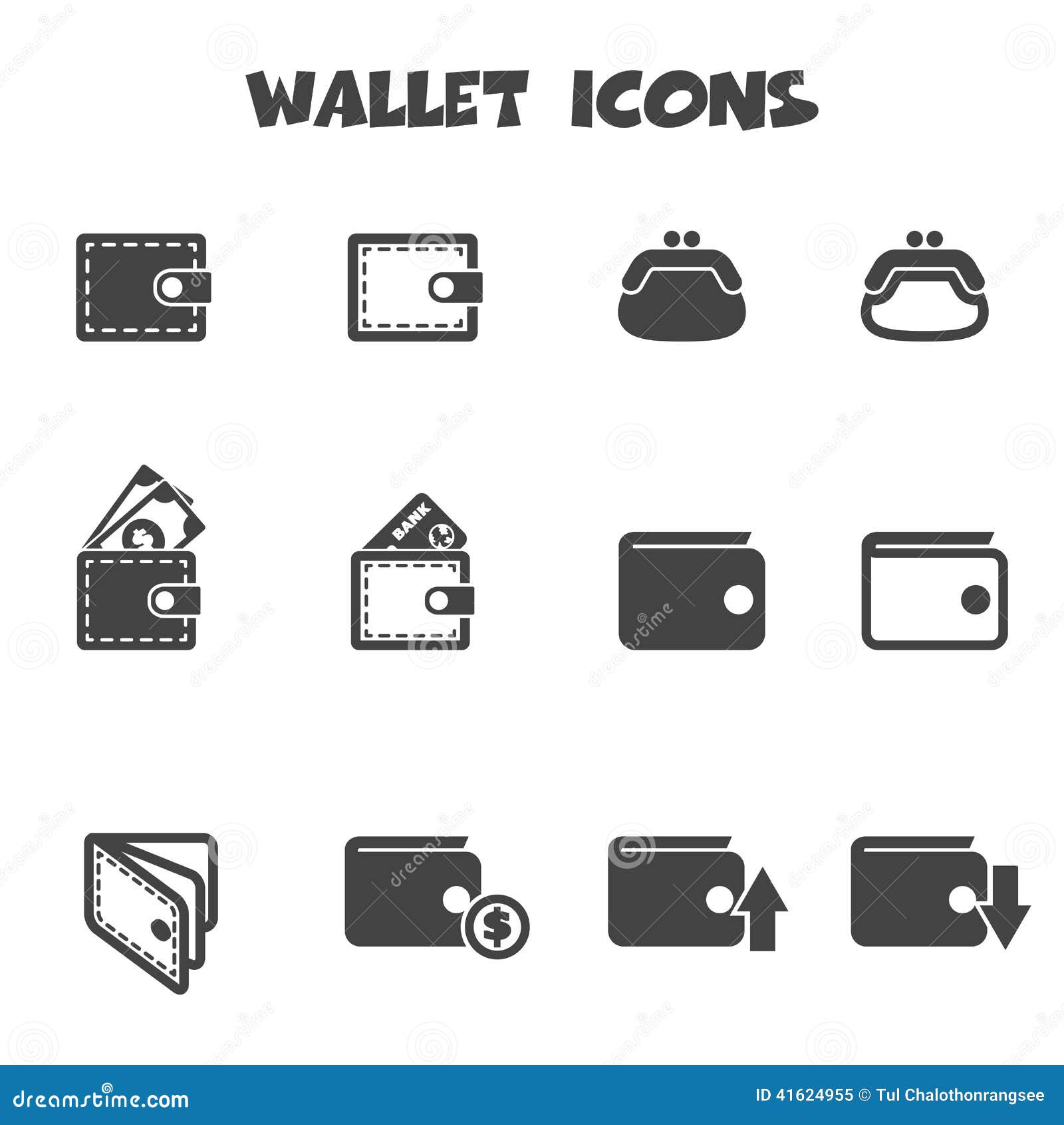 Wallet Icons. Money Transfer, Credit Card Payment, Withdraw Funds Icons ...