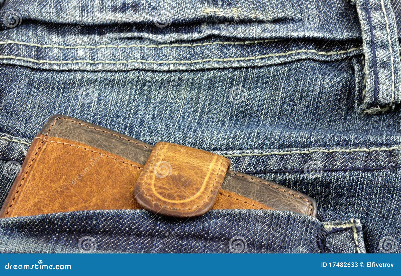 Wallet in jean pocket stock image. Image of billfold - 17482633
