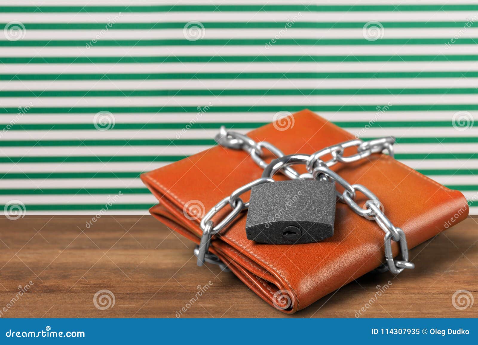 Wallet lock on table stock image. Image of sale, system - 114307935