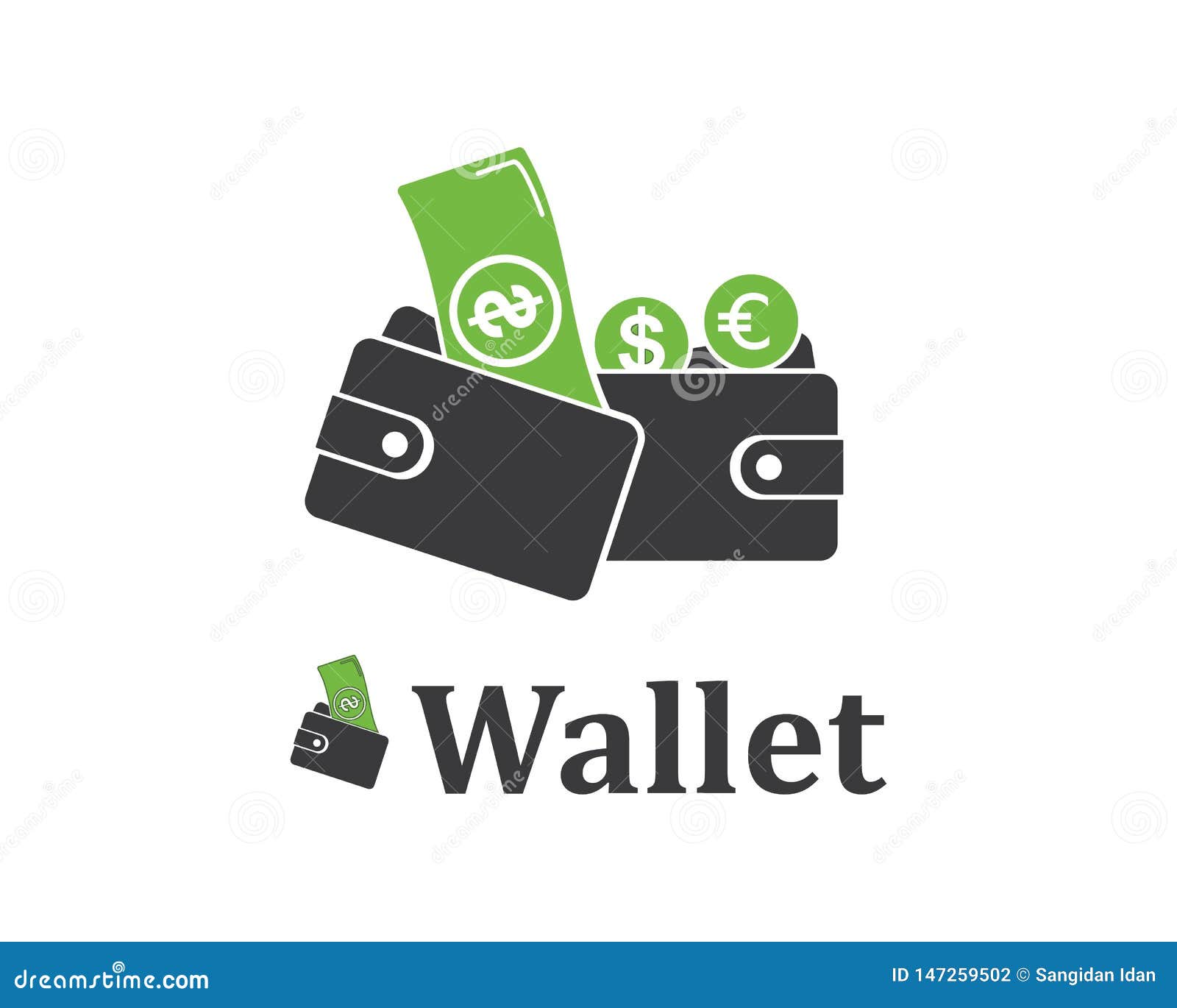 Wallet logo icon vecto stock vector. Illustration of commerce - 147259502