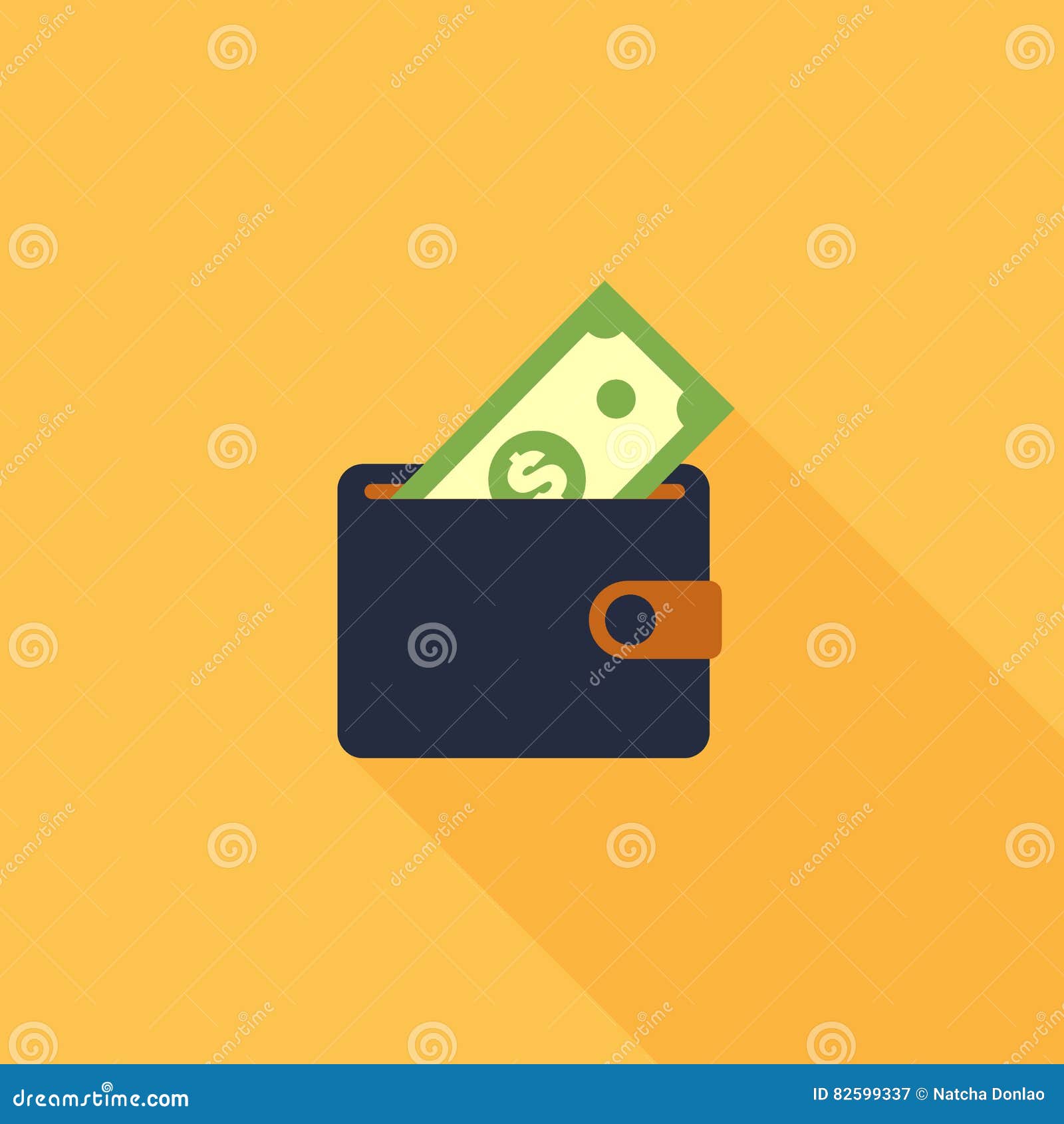 Wallet with Money Dollar Bank Note Stock Vector - Illustration of ...