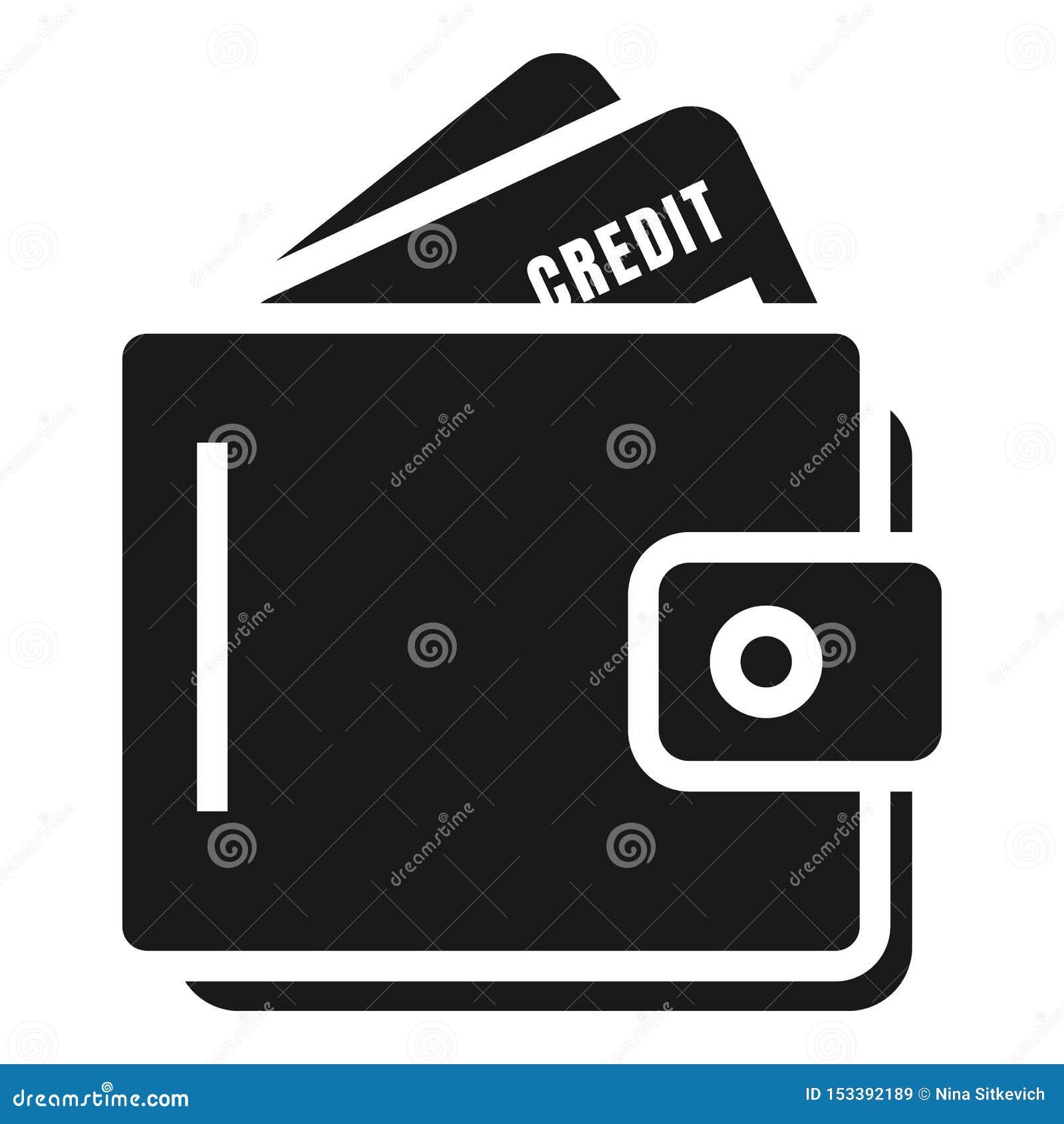 Wallet Money Icon, Simple Style Stock Vector - Illustration of black ...