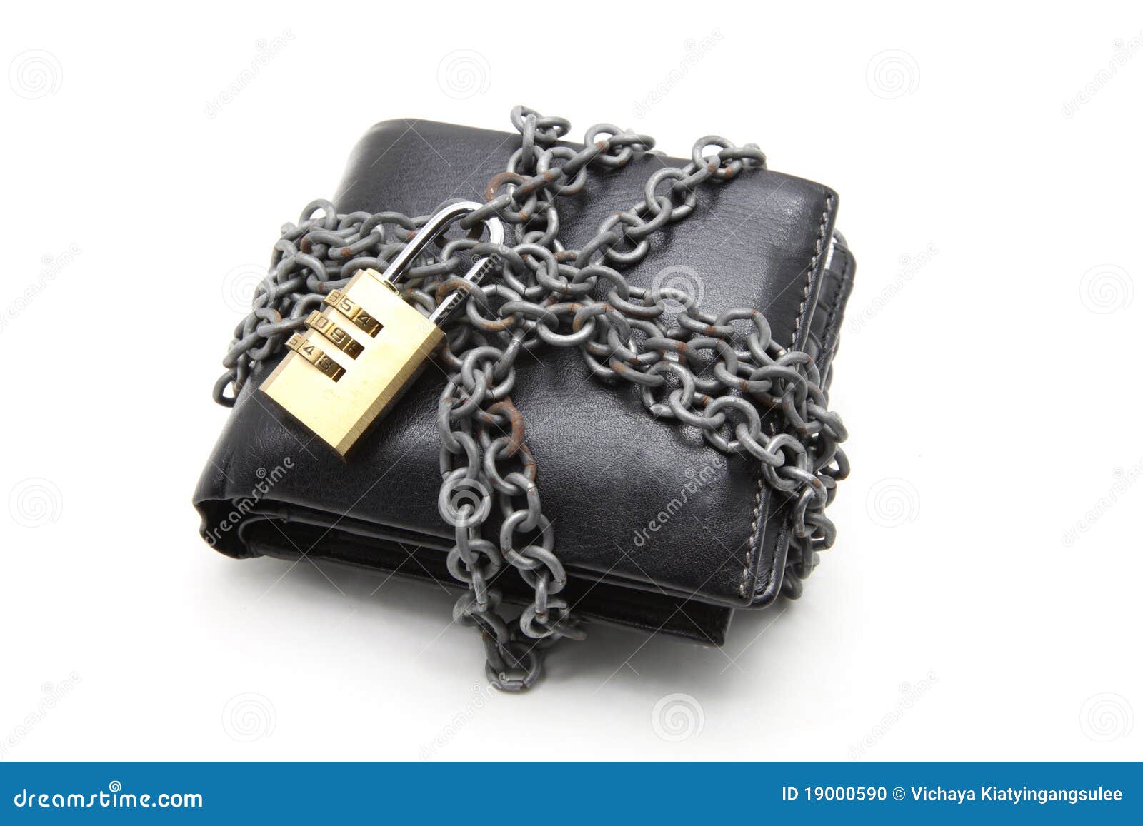 Wallet with pad lock stock photo. Image of currency, close - 19000590