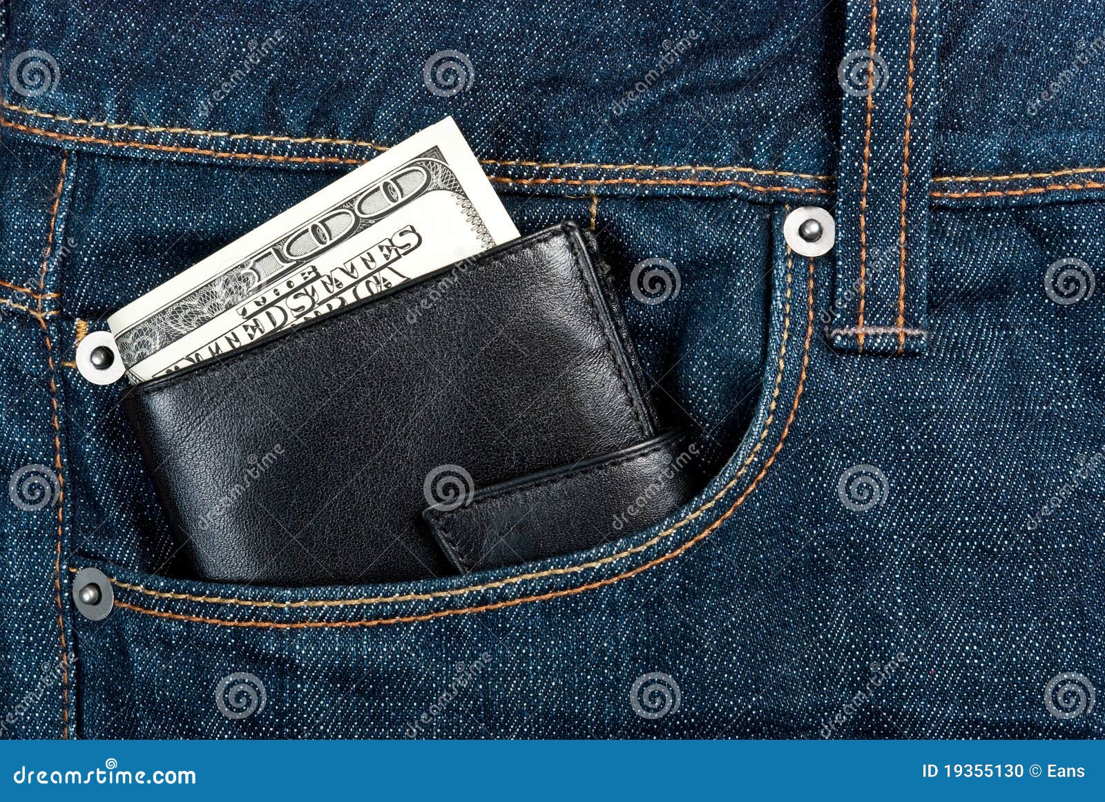 Wallet in pocket stock photo. Image of dollar, male, pouch - 19355130