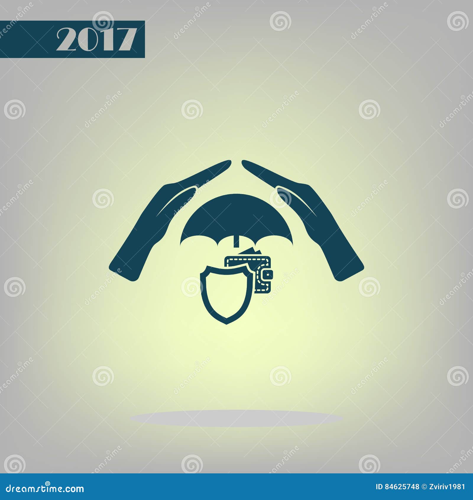 Wallet Protection Icon. Flat Design. Stock Illustration - Illustration ...