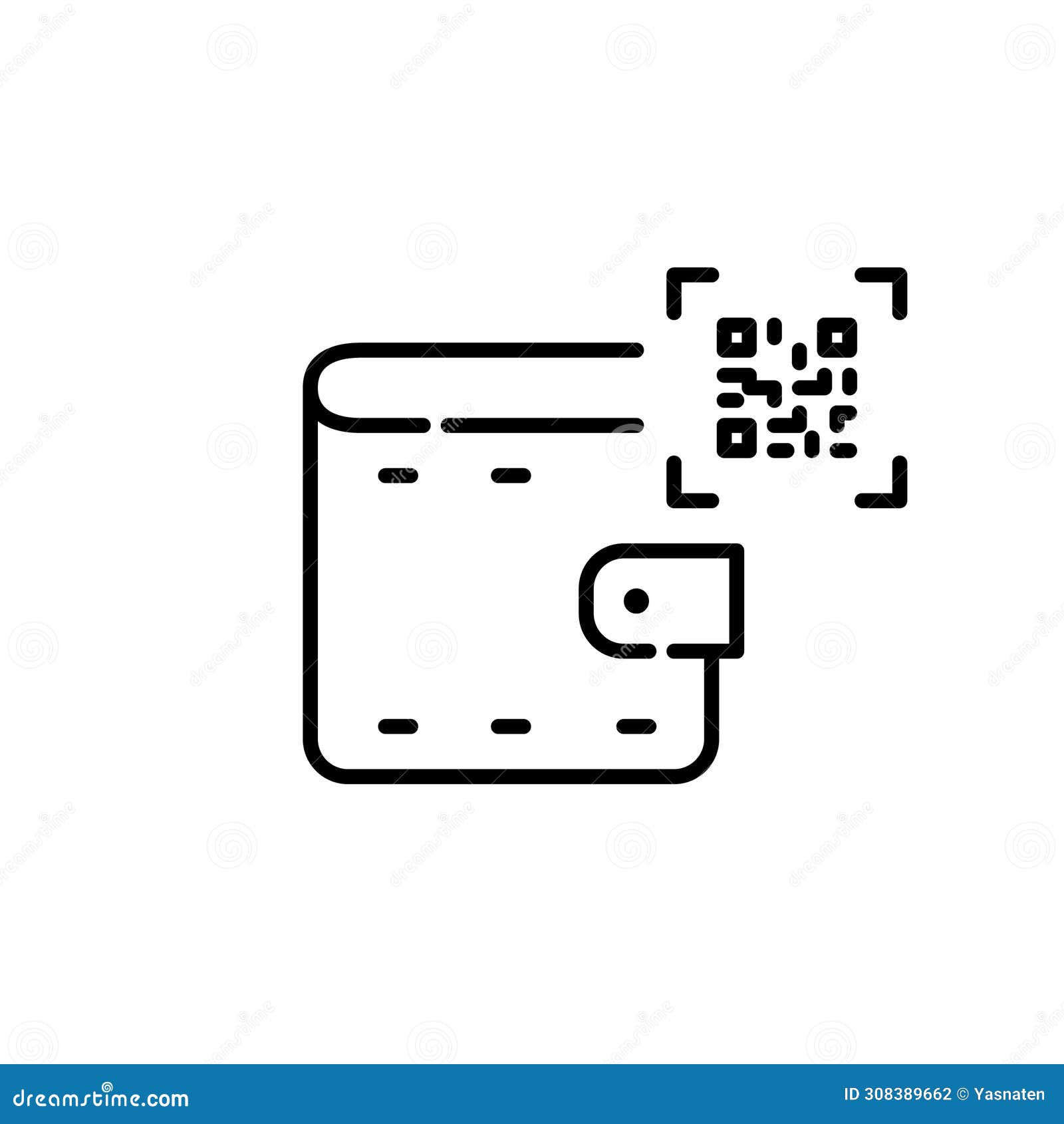 Wallet and Qr Code. Modern Contactless Payment Method. Pixel Perfect ...