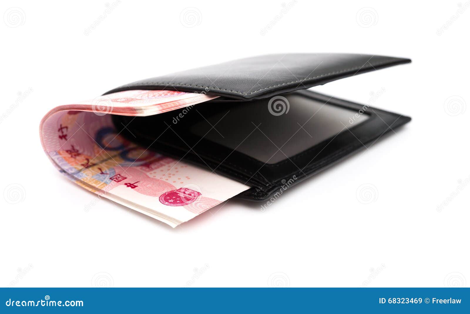Wallet with RMB 100 Paper Currency Clipping Path Stock Image - Image of ...
