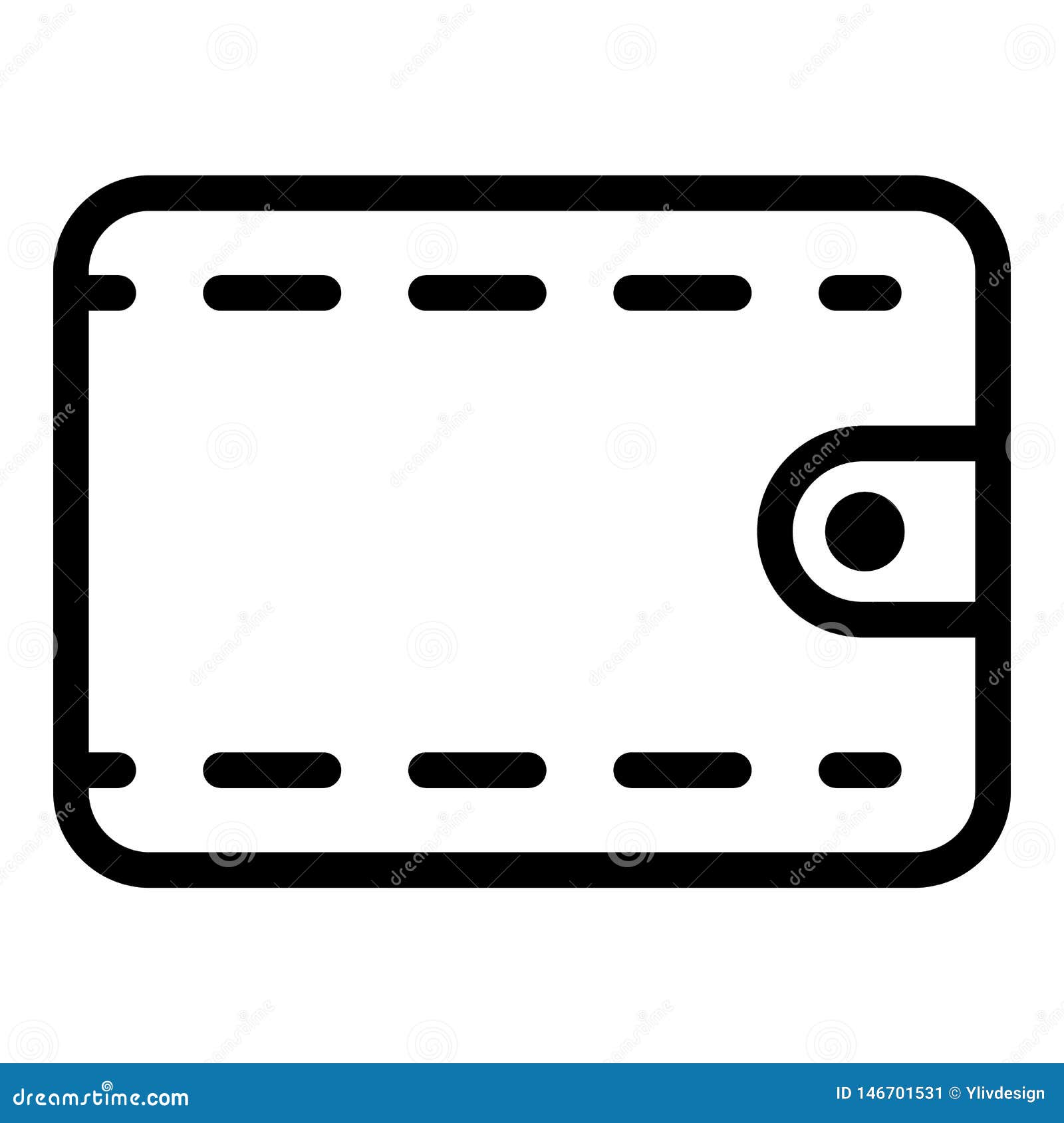 Wallet with Round Corners Icon, Outline Style Stock Vector ...