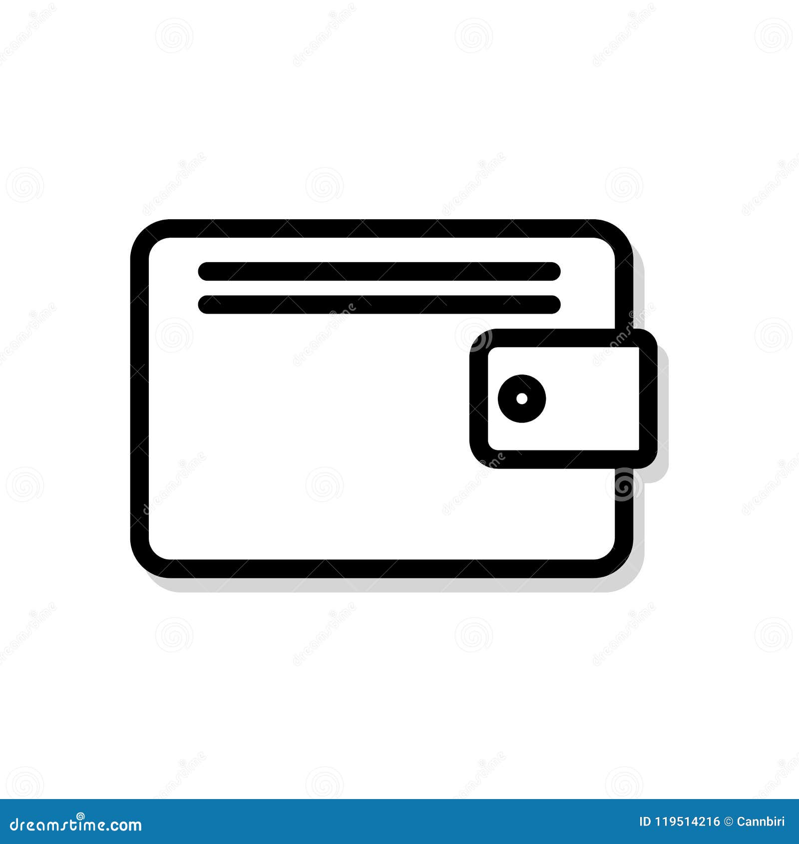 Wallet Shaded Simple Flat Design Vector Drawing Draft Stock Vector ...
