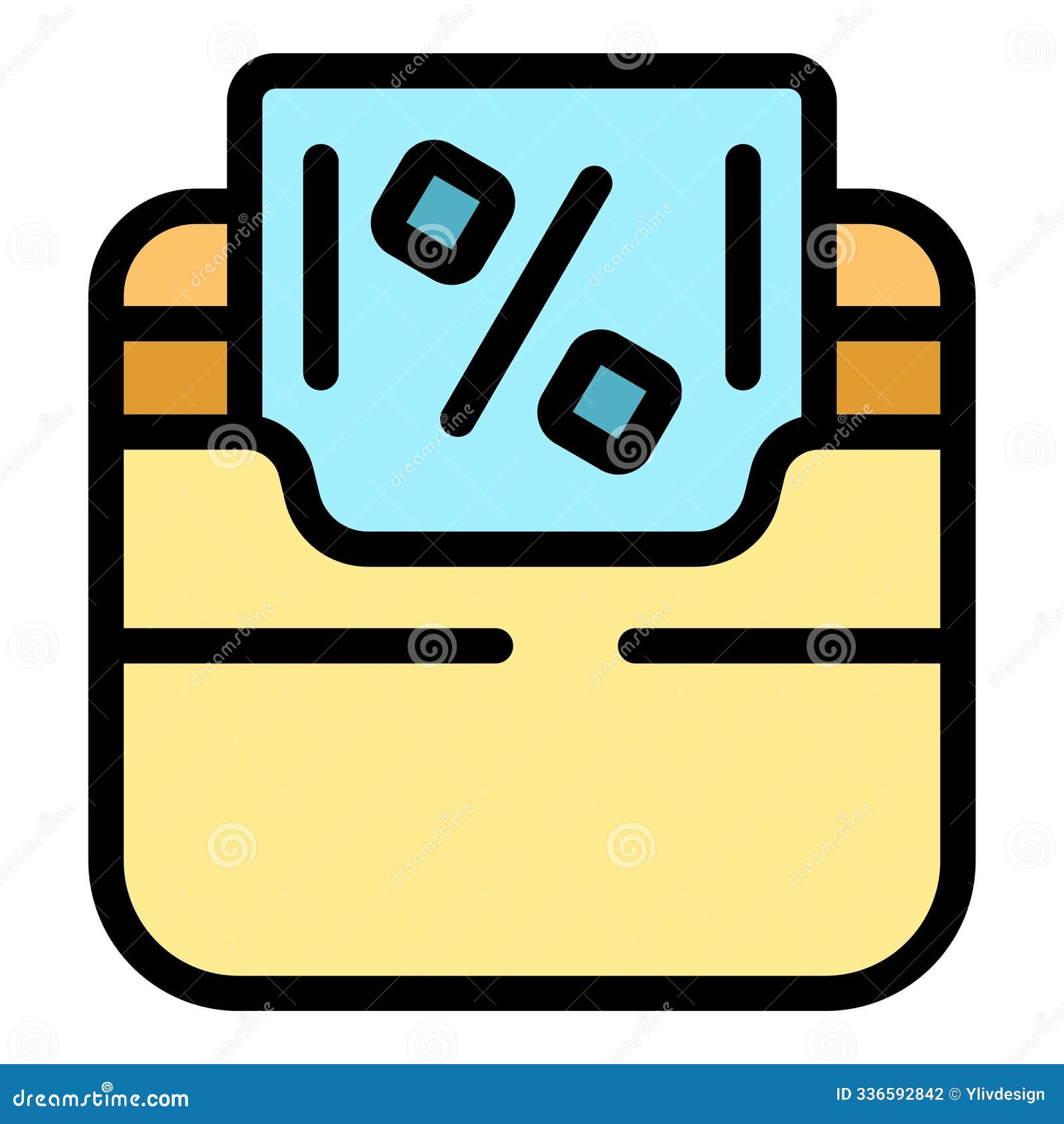 Wallet Showing Interest Rate Icon Vector Illustration Stock ...