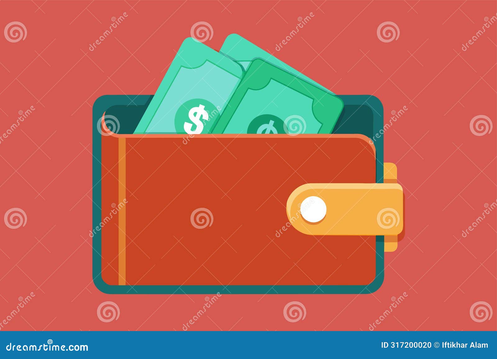 A Wallet Shown from the Side, Filled with Money Sticking Out, Wallet ...