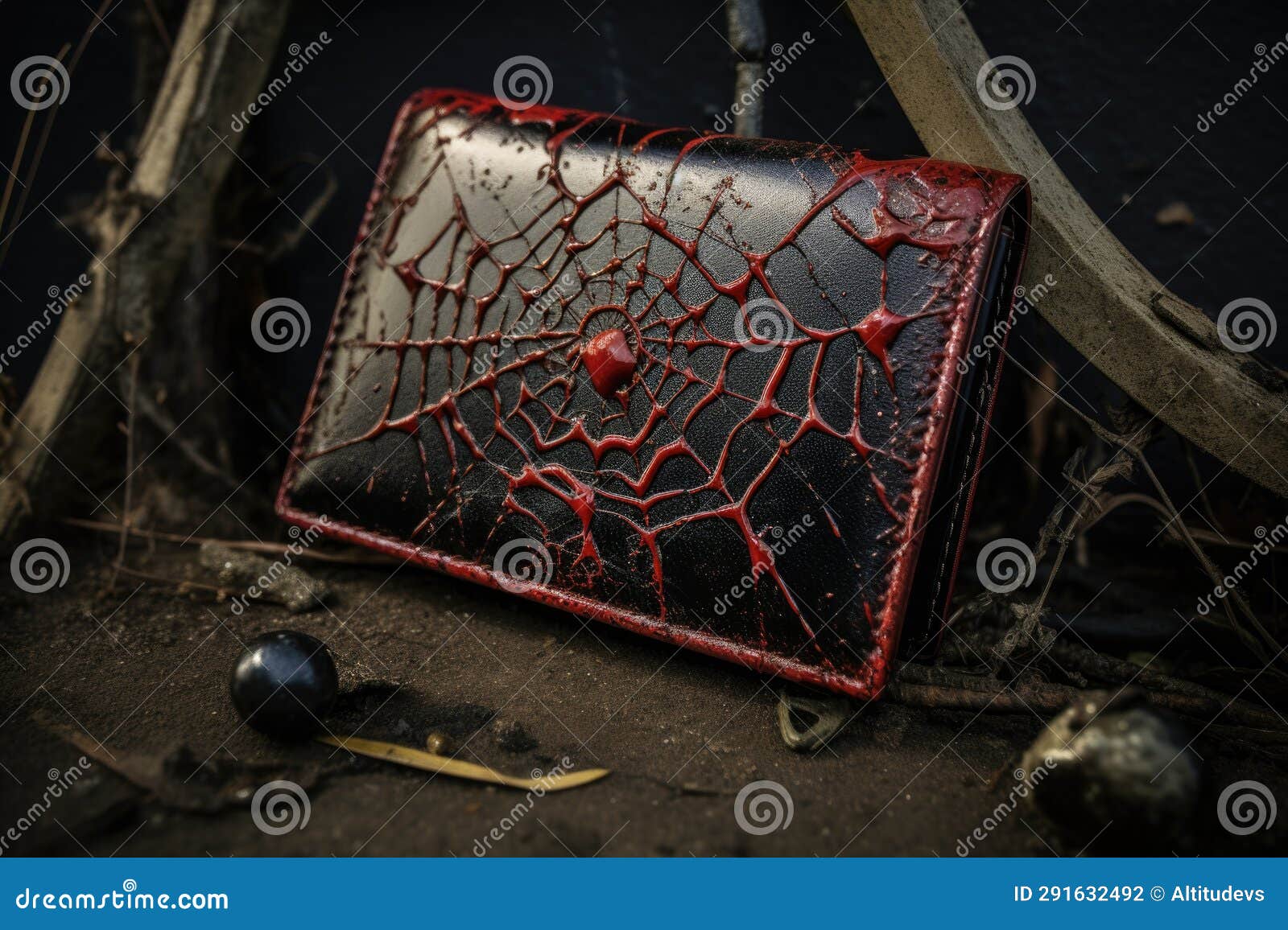 Wallet with Spider Web and Dust Stock Photo - Image of generative ...
