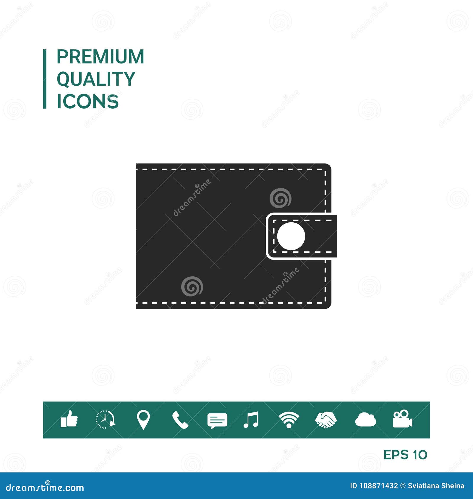 Wallet symbol icon stock vector. Illustration of card - 108871432