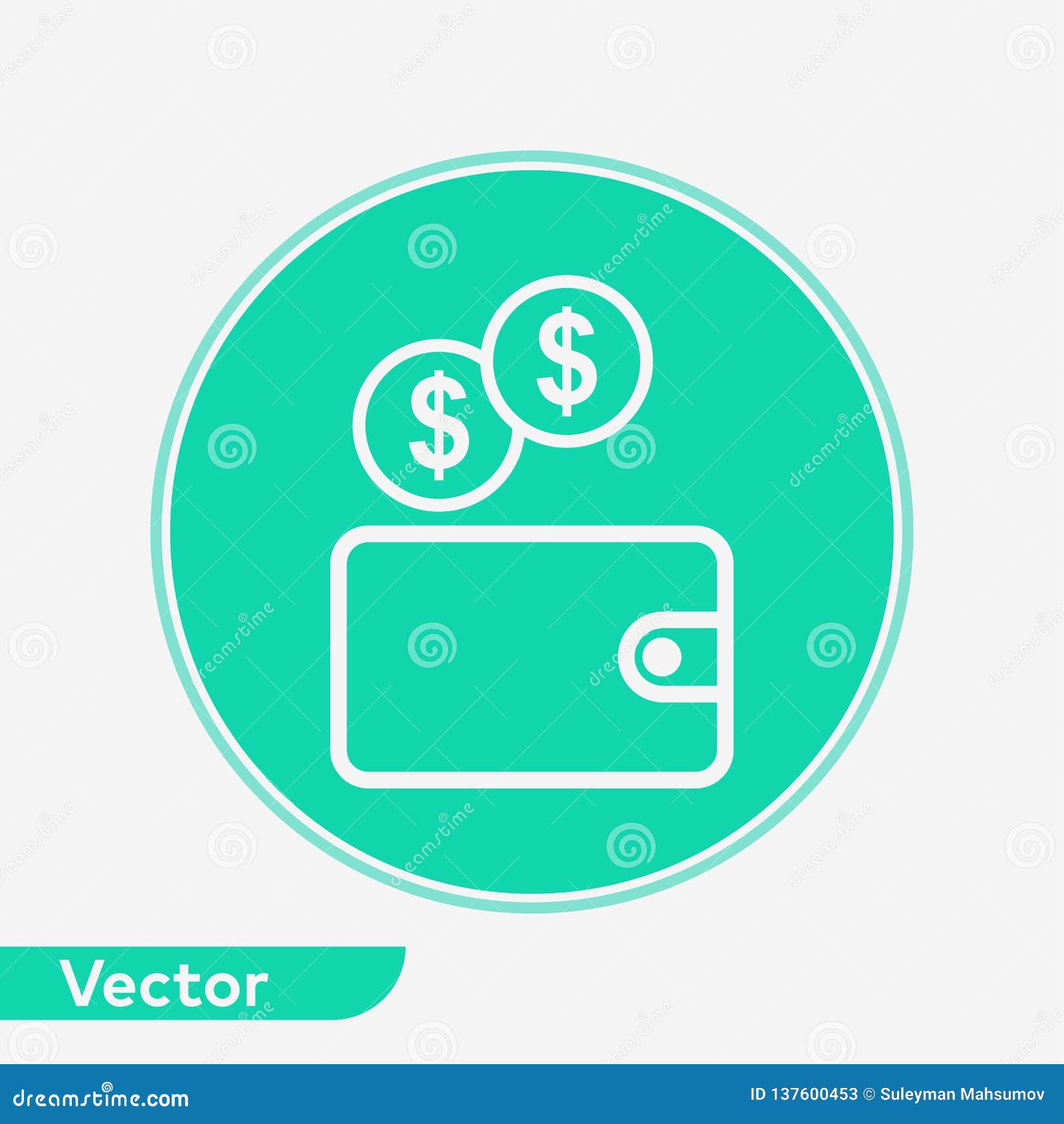 Wallet Vector Icon Sign Symbol Stock Vector - Illustration of money ...
