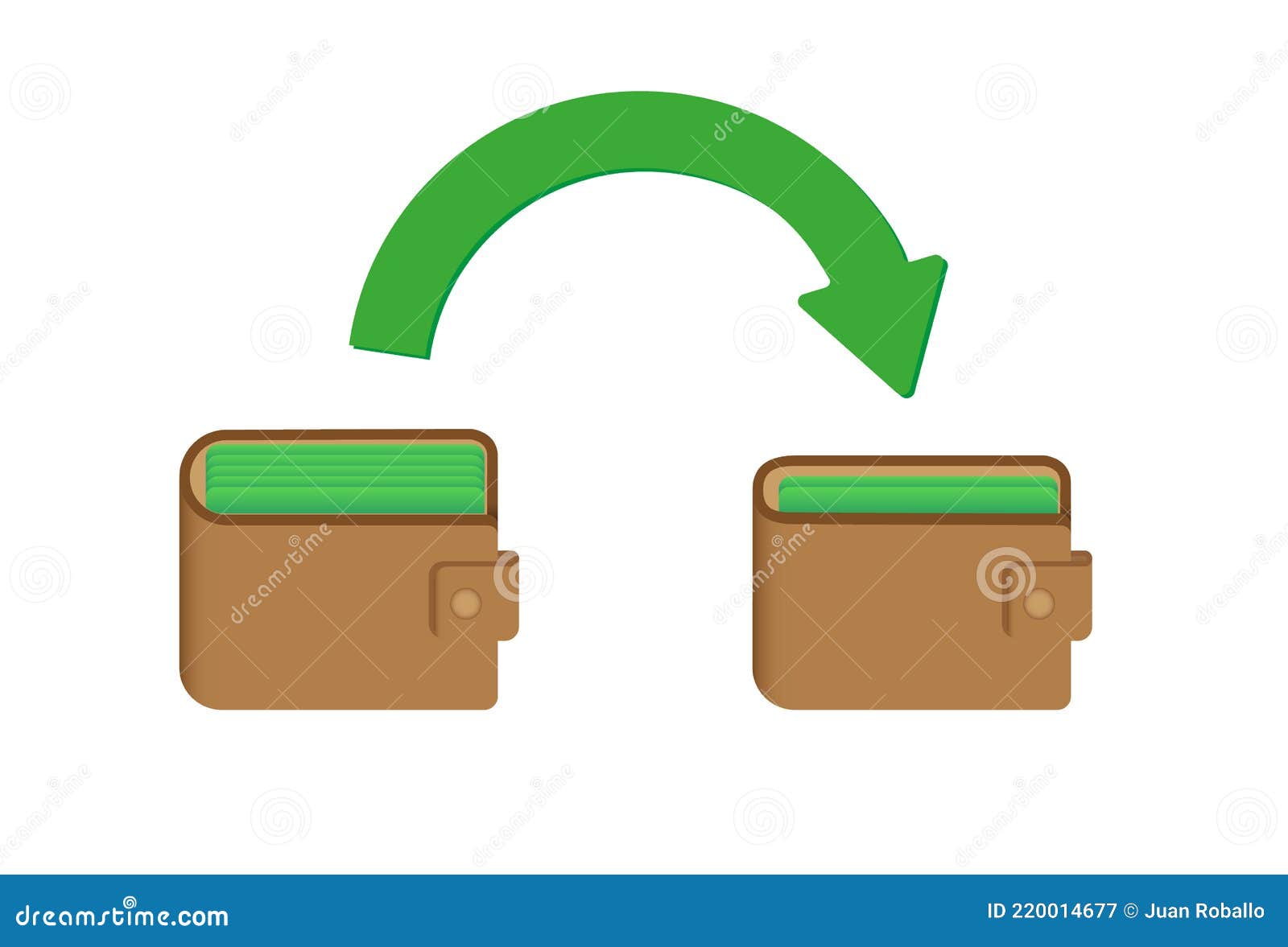 Wallets with Arrow. Money Transfer Concept Stock Vector - Illustration ...