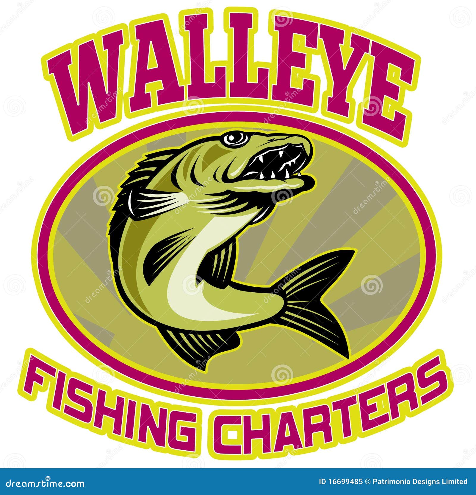 Walleye Fish Fishing Charters Stock Illustration - Illustration of ...