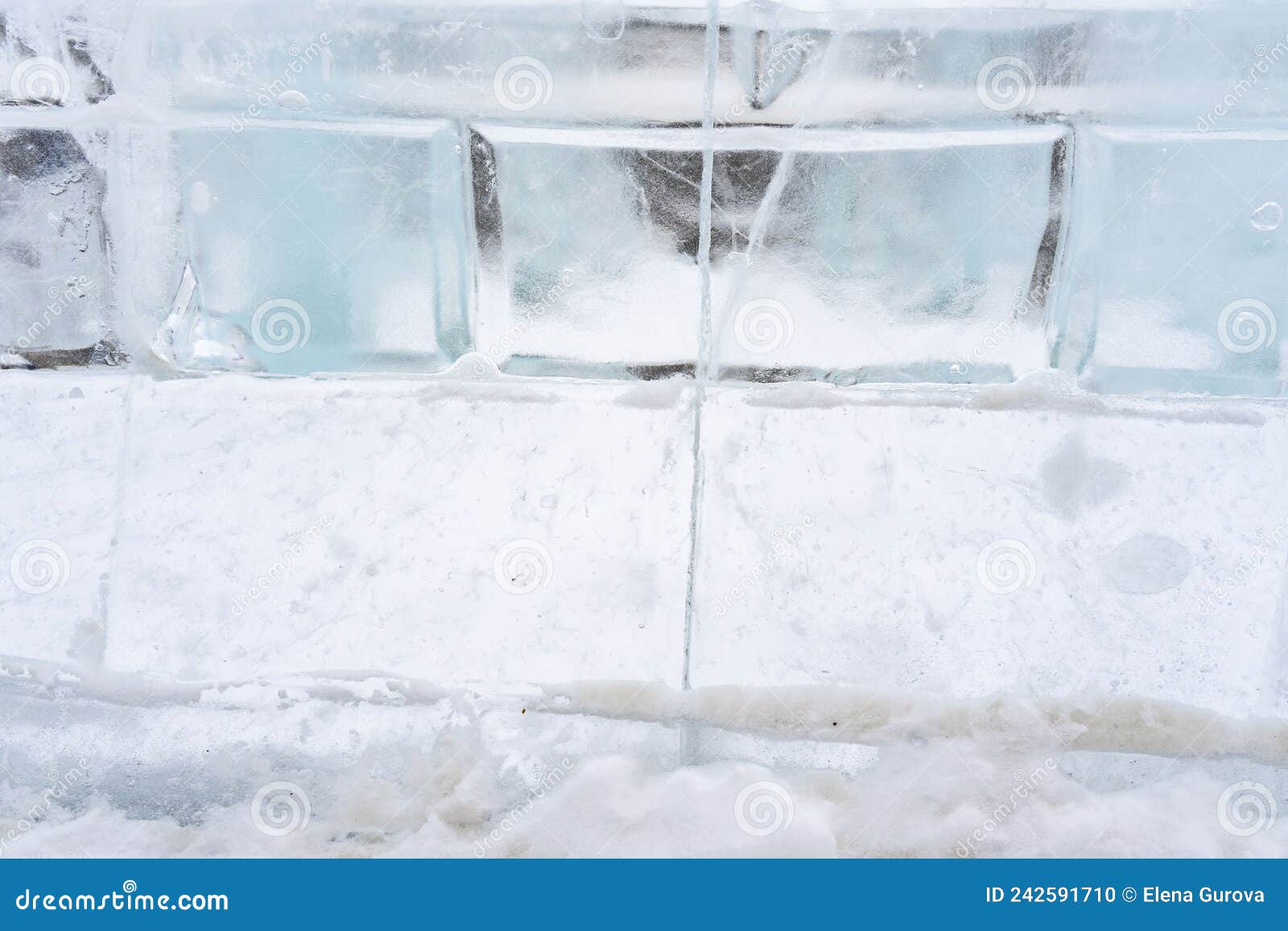 Walling Out of Ice Bricks. Winter Ice Texture Stock Photo - Image of ...