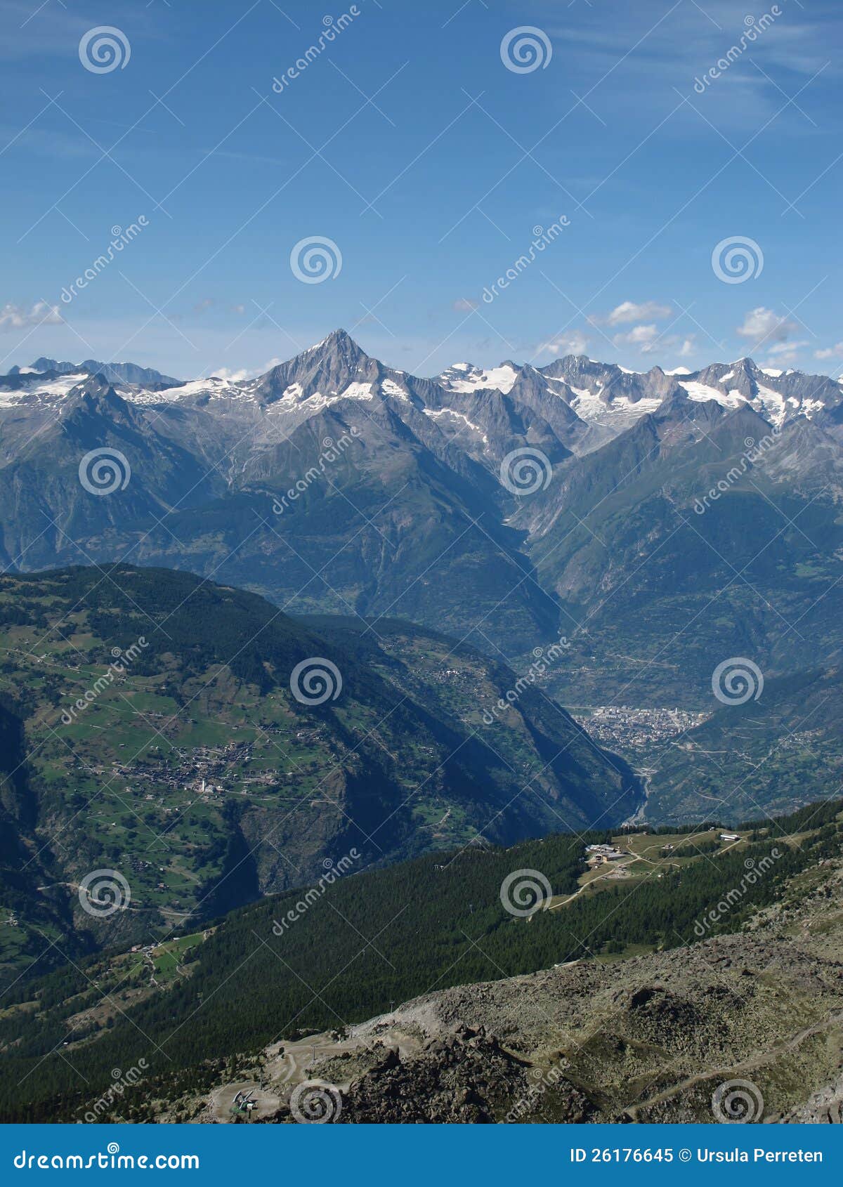 Wallis stock image. Image of switzerland, trees, bietschhorn - 26176645