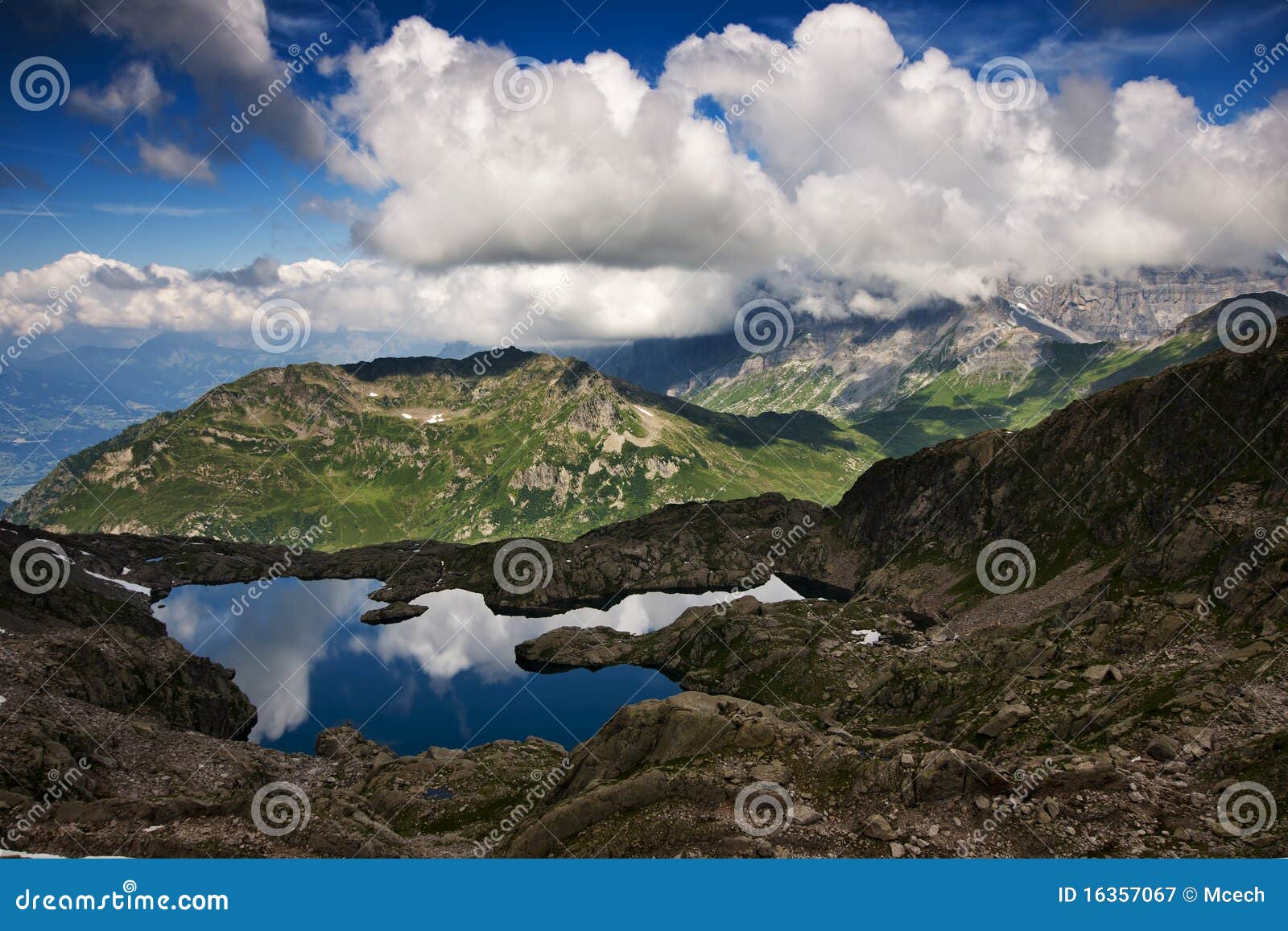 Wallis Alps stock image. Image of lake, peaks, water - 16357067