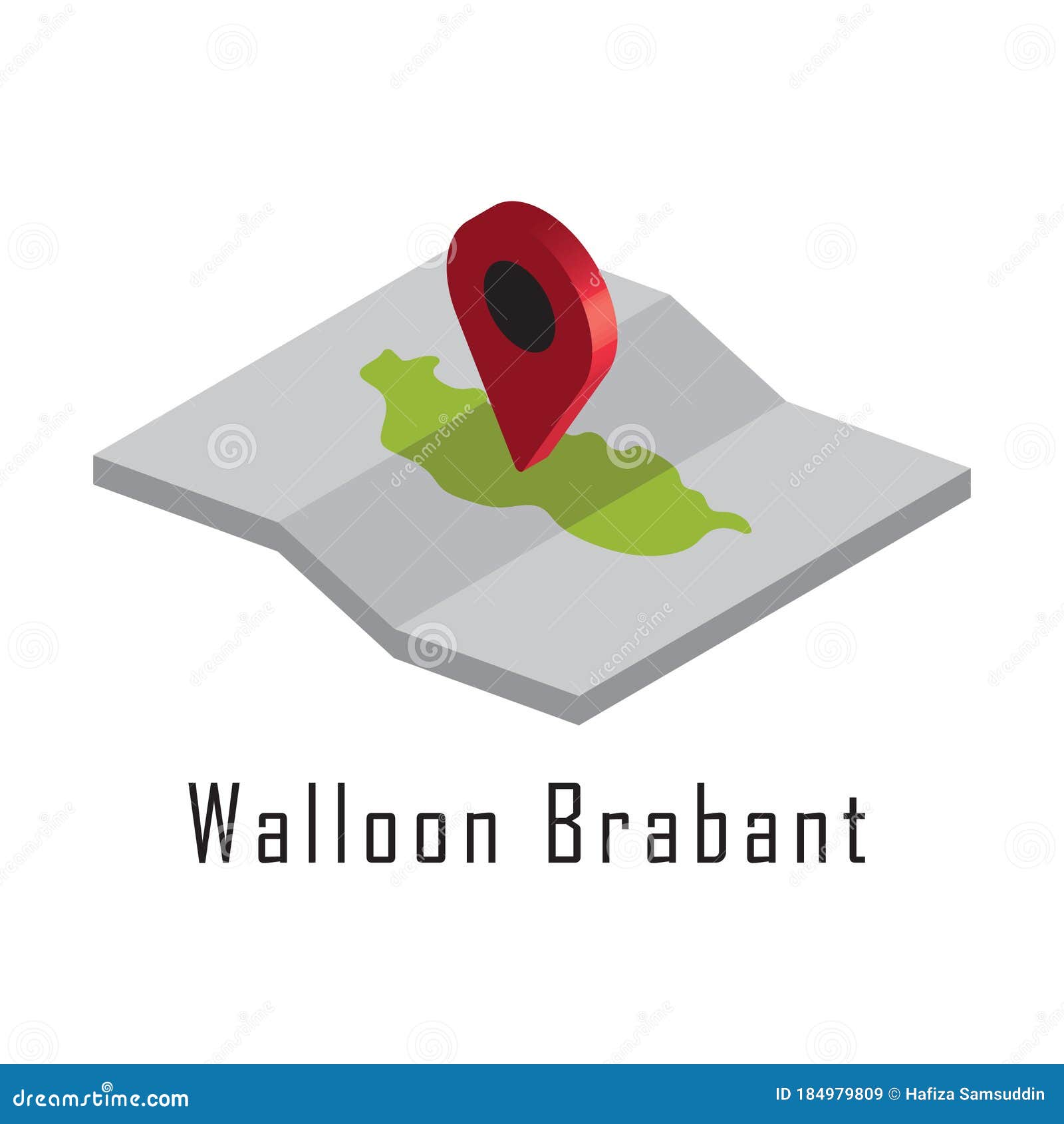 Walloon Brabant Outline Map Belgium Region Province Cartoon Vector ...