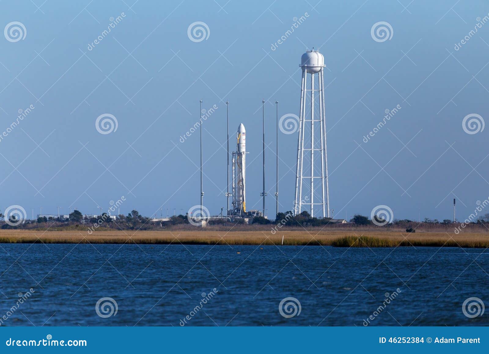 WALLOPS ISLAND, VA - OCT 28, 2014: an Orbital Sciences Corp. Antares ...