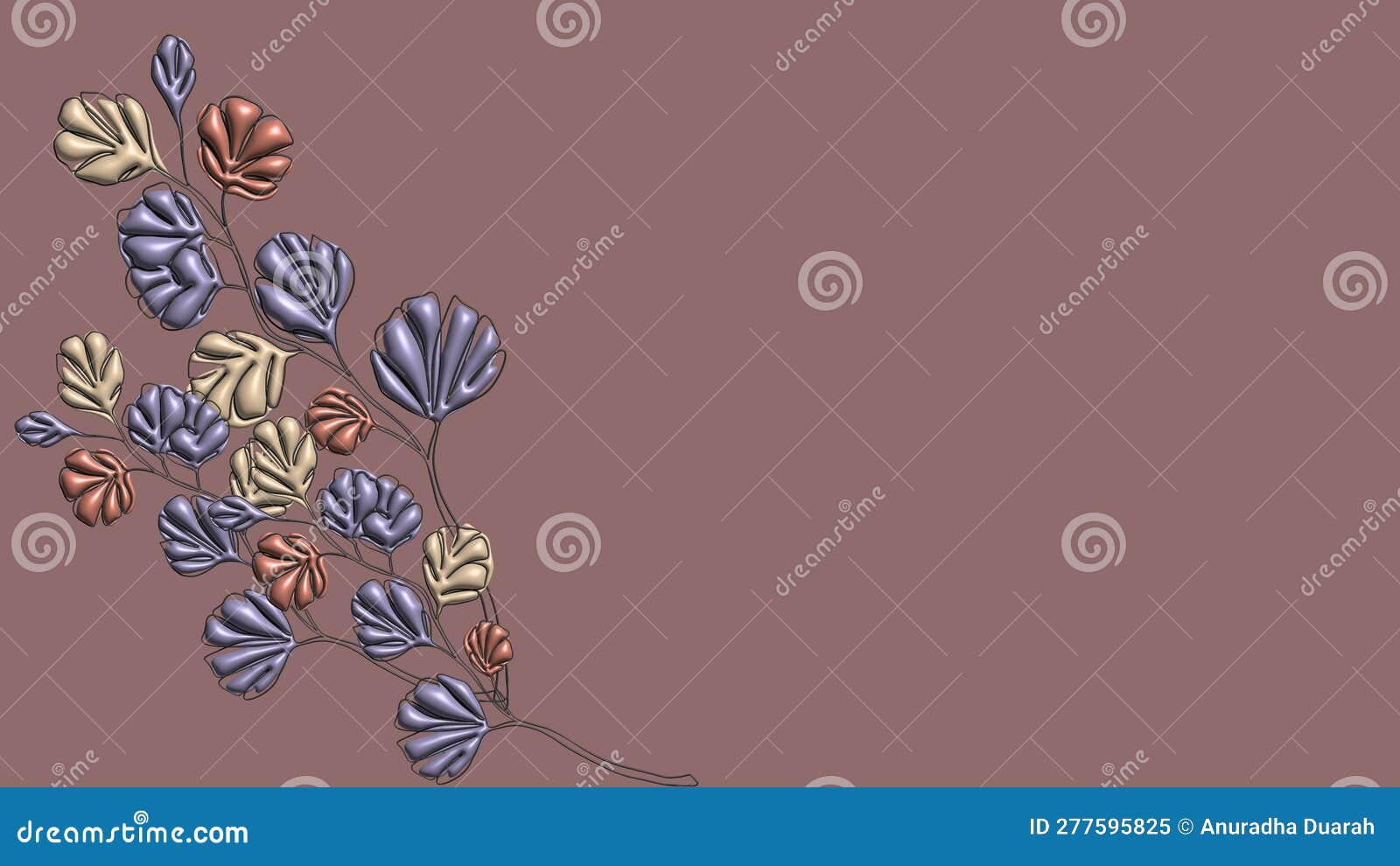 Spring Botanical 3D Illustration , FLORAL WALLPER Stock Illustration ...
