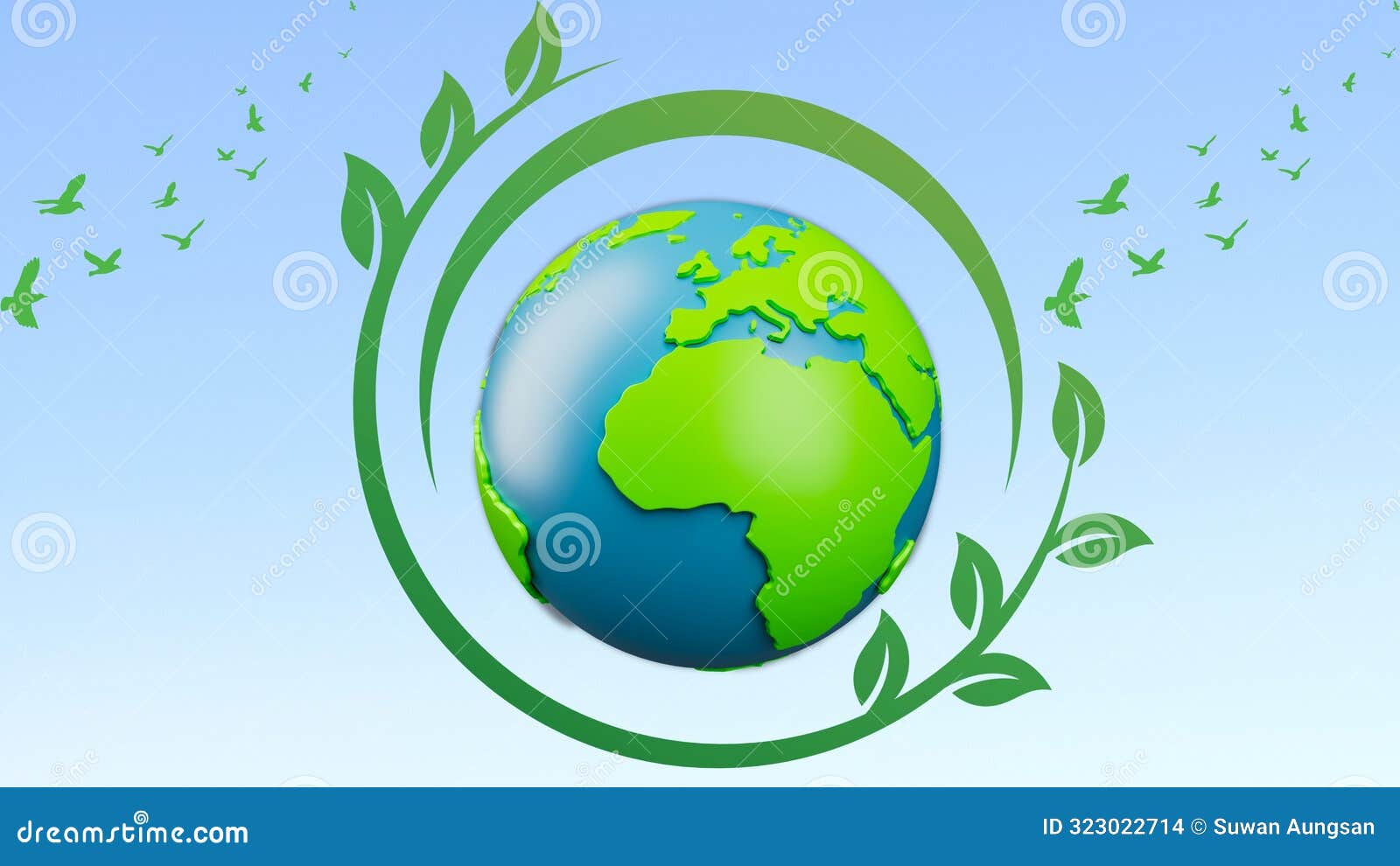 The Green World, World Environment Stock Illustration - Illustration of ...
