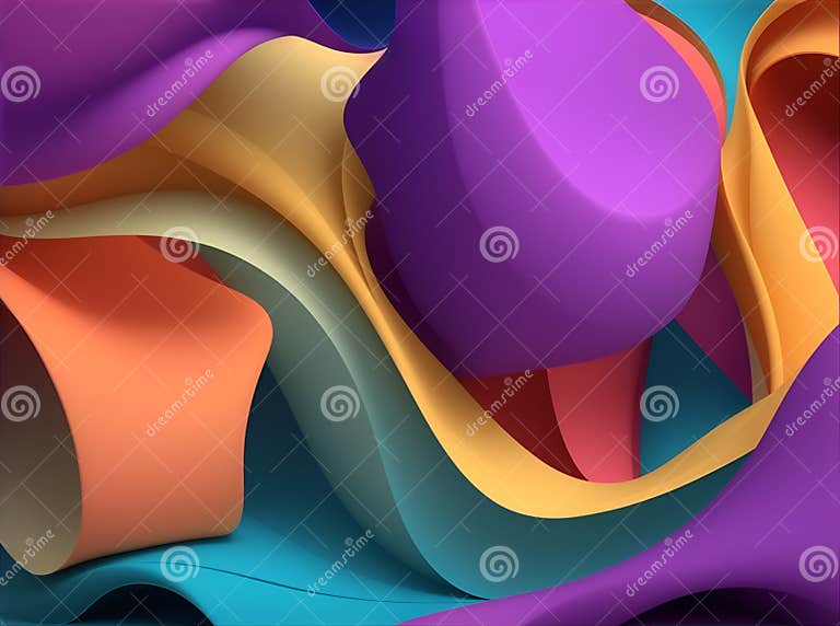 Wallpaper of Abstract Color Fabric Floating 3D Render, Generative Using ...