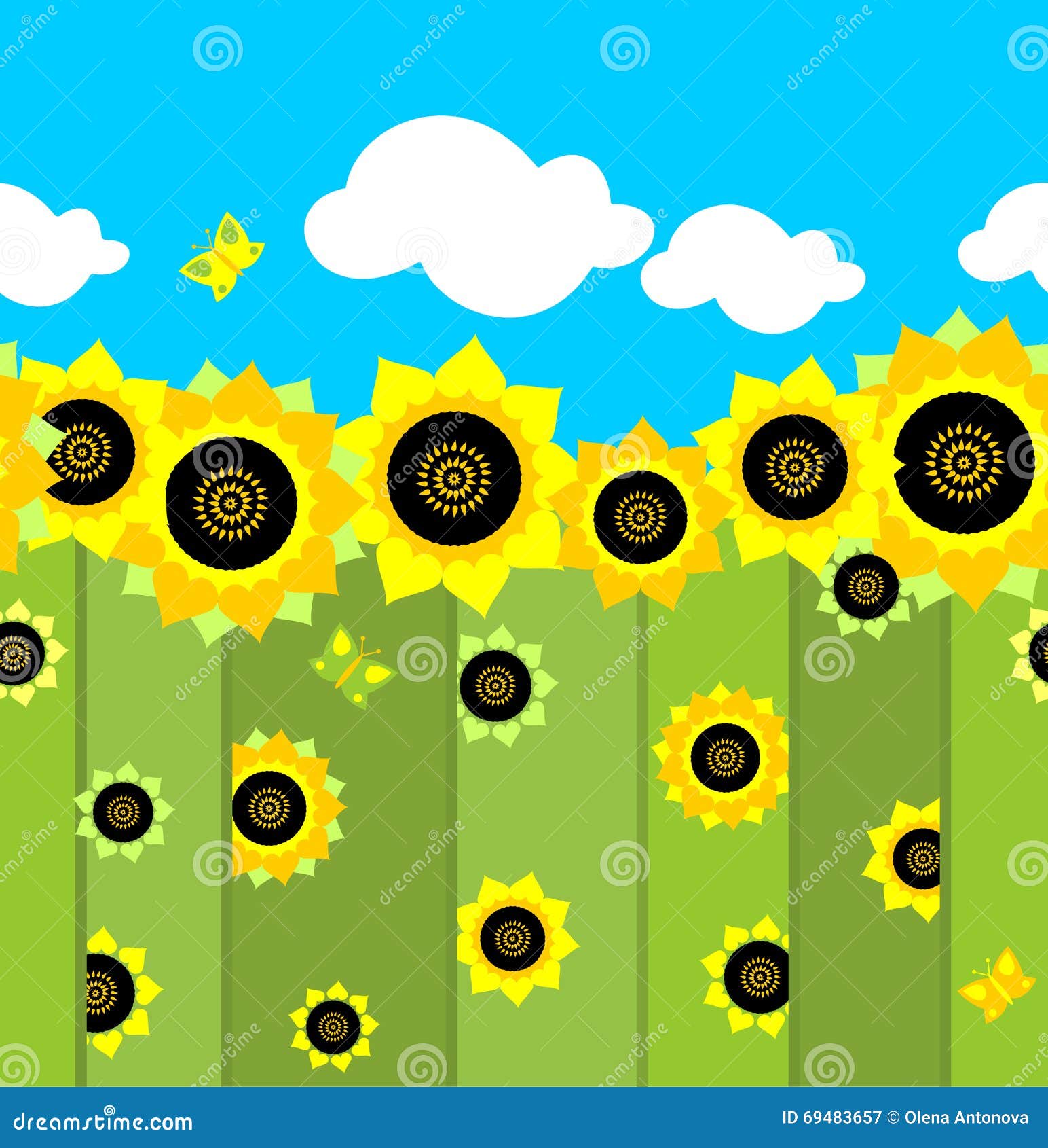 Wallpaper with Abstract Sunflowers Stock Vector - Illustration of ...