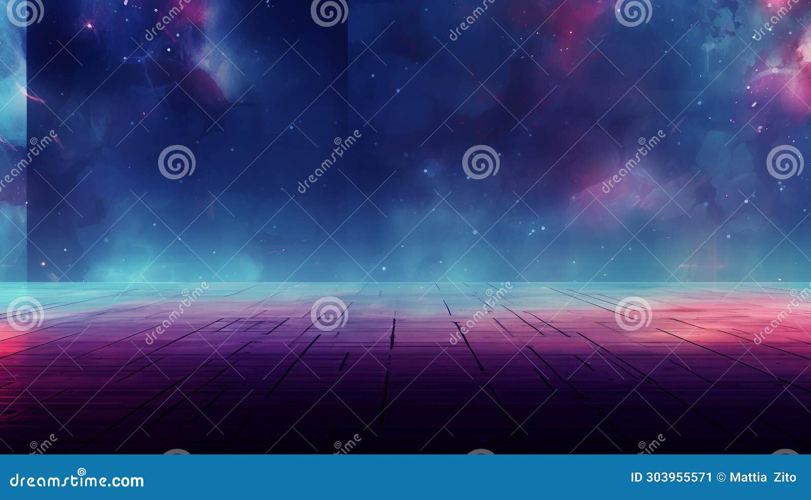 The Wallpaper of the Arena in Space Stock Illustration - Illustration ...