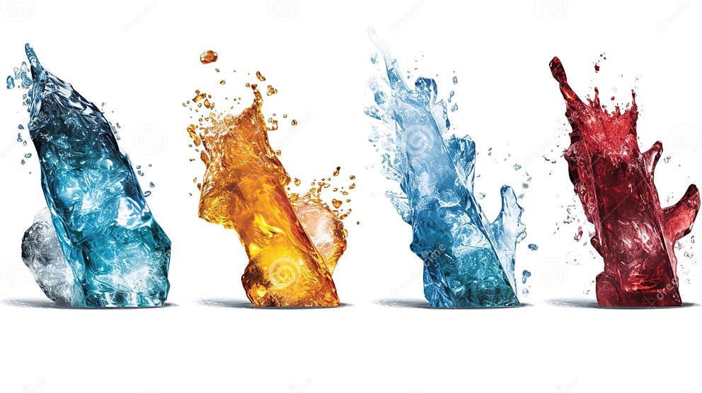 Wallpaper Artwork of Different Ice Colors Exploding, Ai Generated Image ...