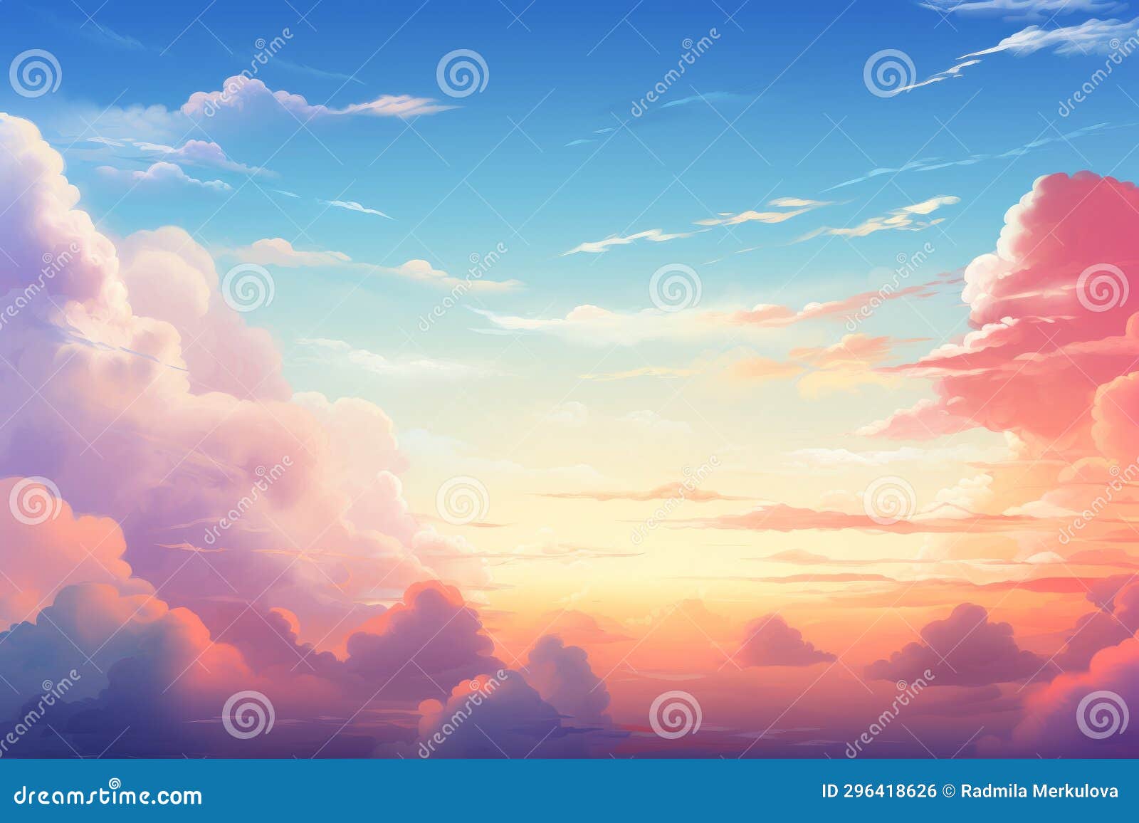 Wallpaper Background Featuring a Cloudy Sky Motif Stock Illustration ...