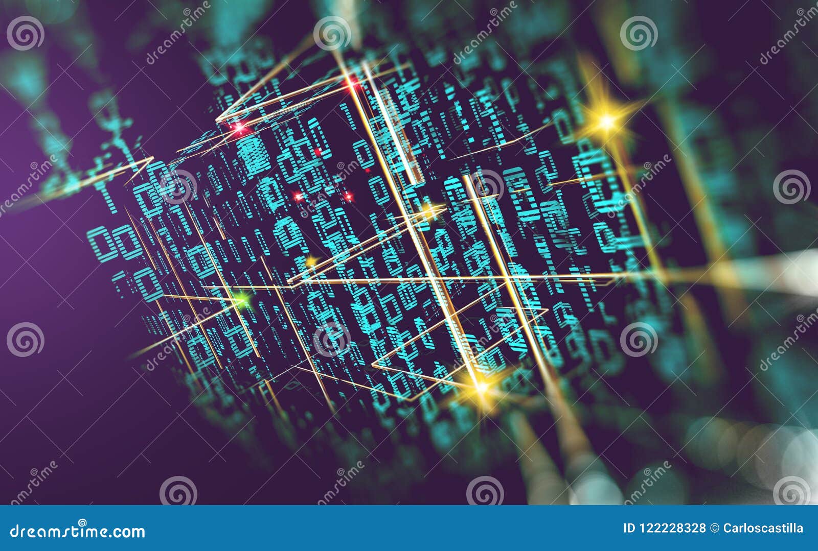 Abstract Background of Technology, Science and Cloud Computer.3d Illustration Stock Illustration ...