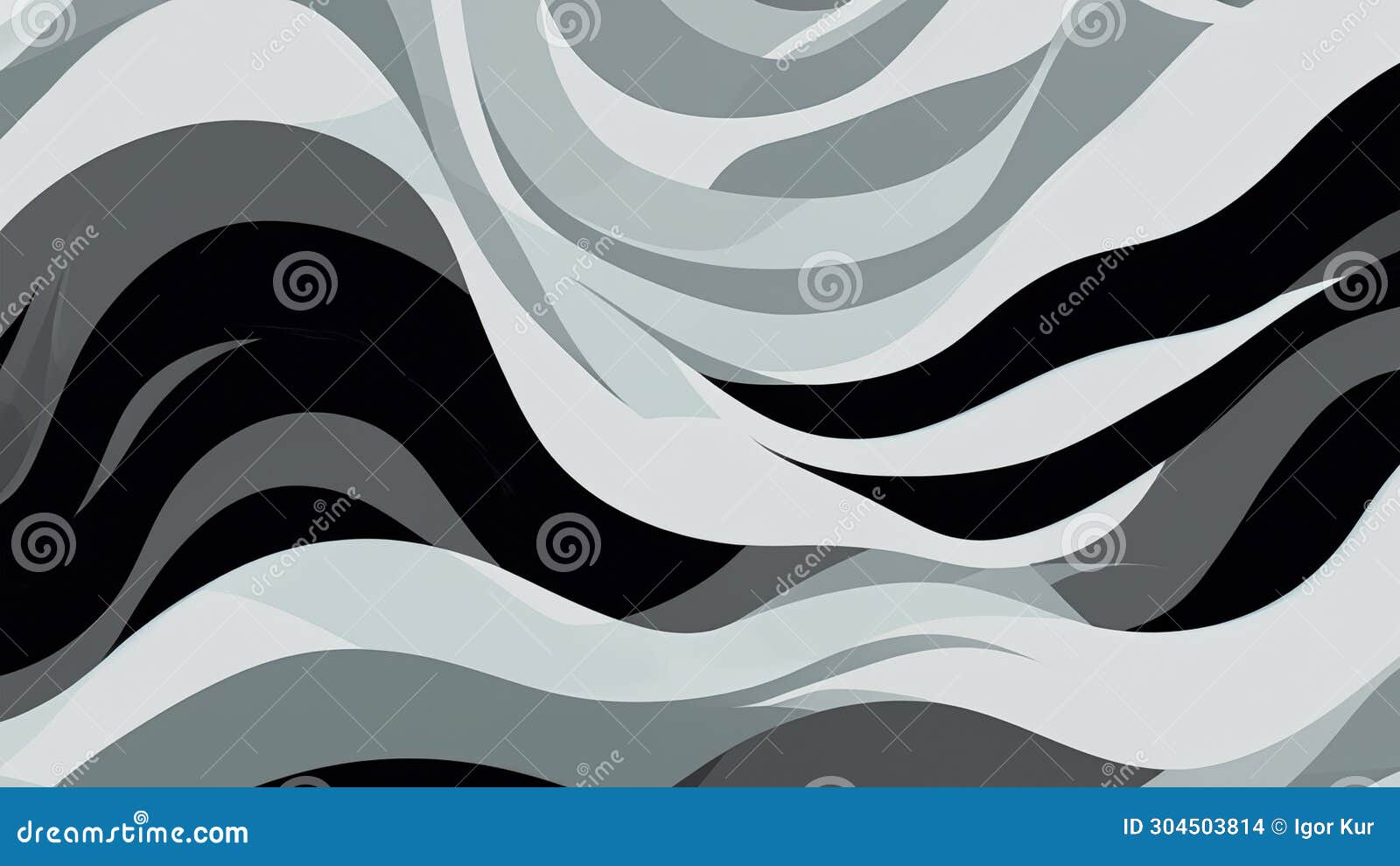 Wallpaper in Black, White and Shades of Gray with a Wavy Pattern of Sea ...