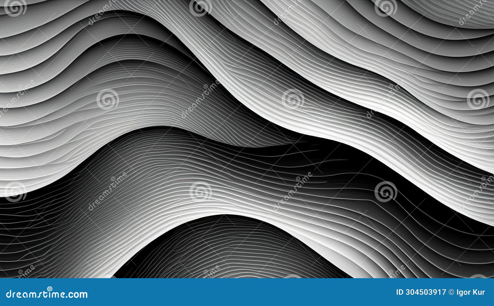 Wallpaper in Black, White and Shades of Gray with a Wavy Pattern of Sea ...