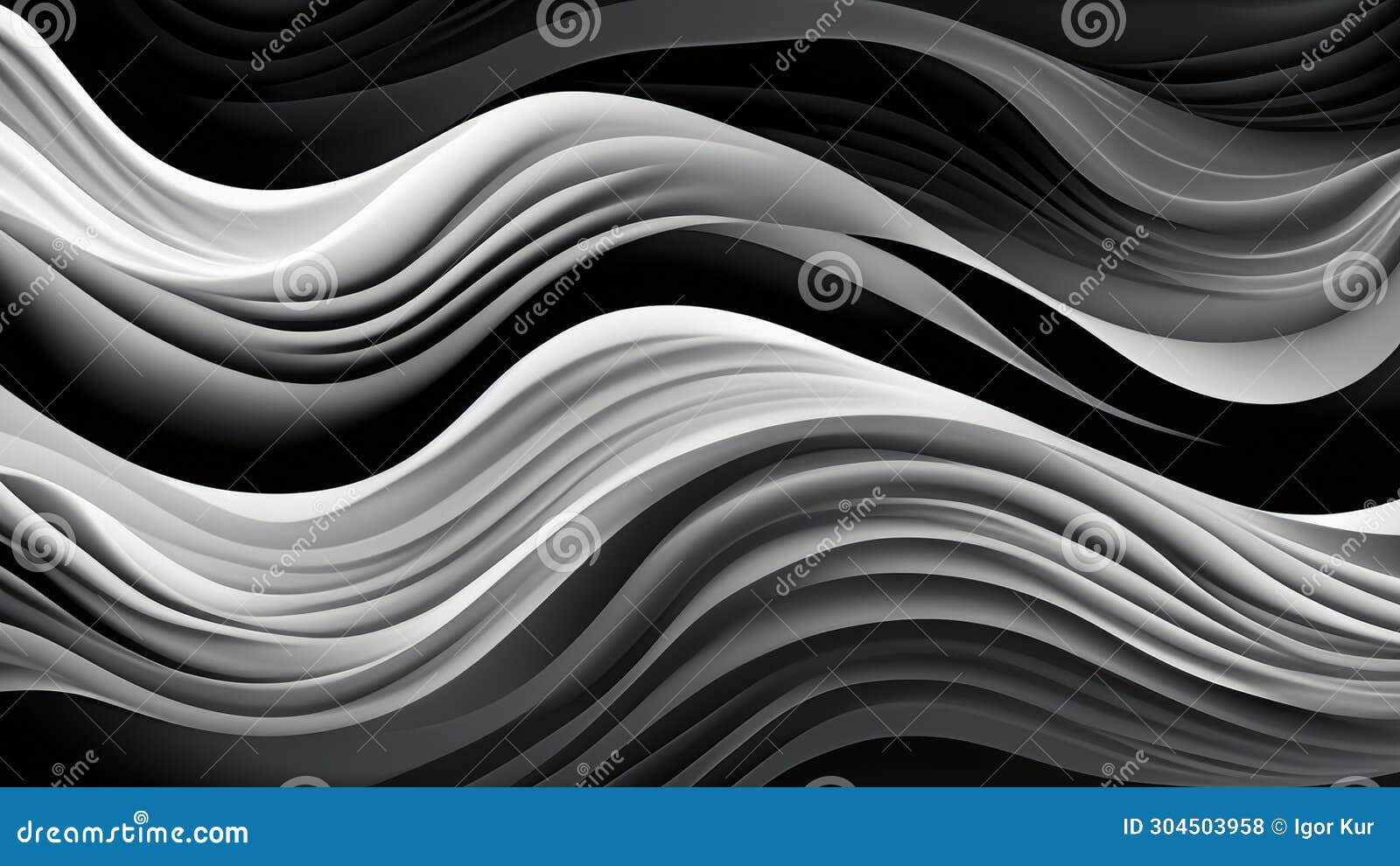 Wallpaper in Black, White and Shades of Gray with a Wavy Pattern of Sea ...