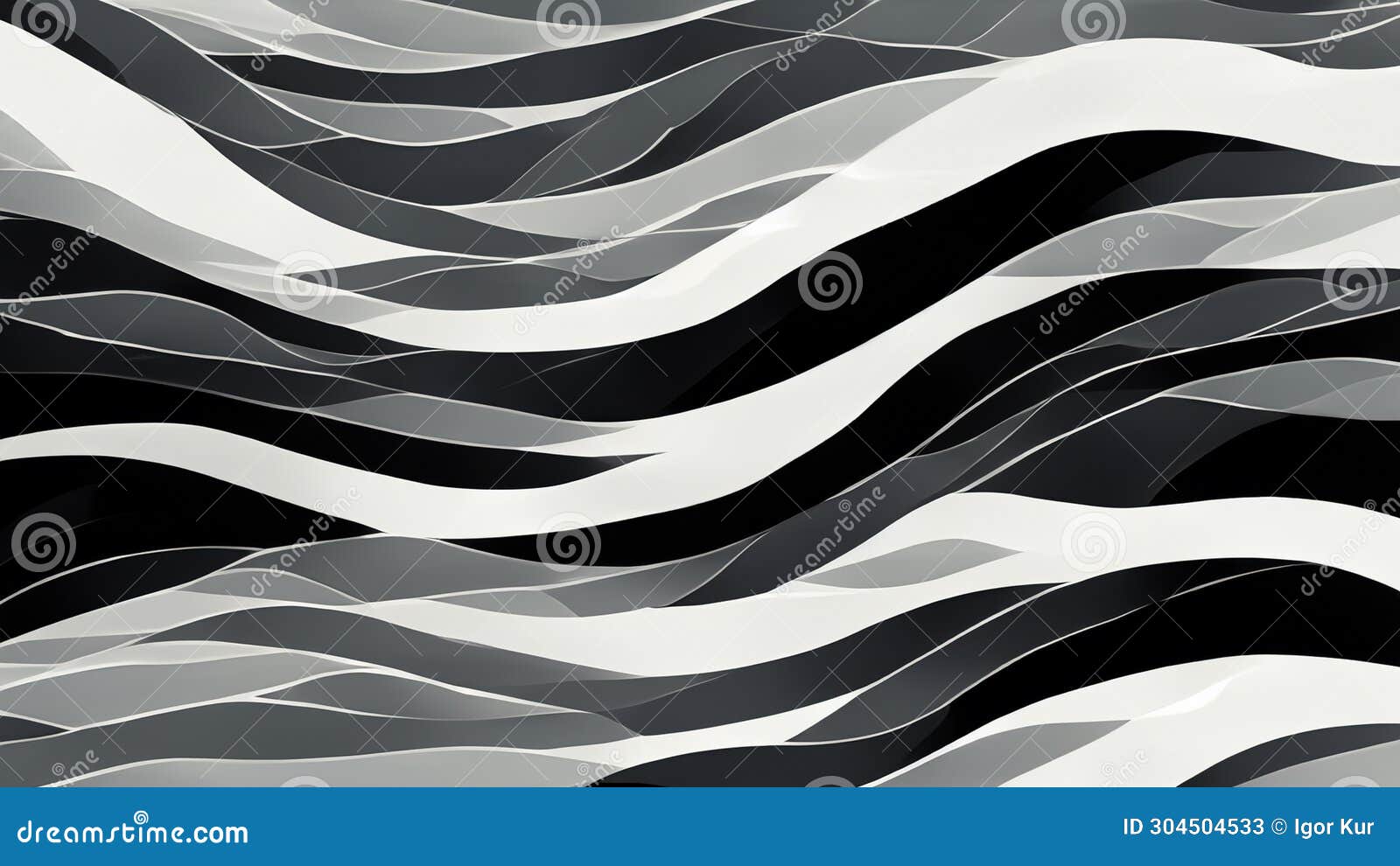 Wallpaper in Black, White and Shades of Gray with a Wavy Pattern of Sea ...
