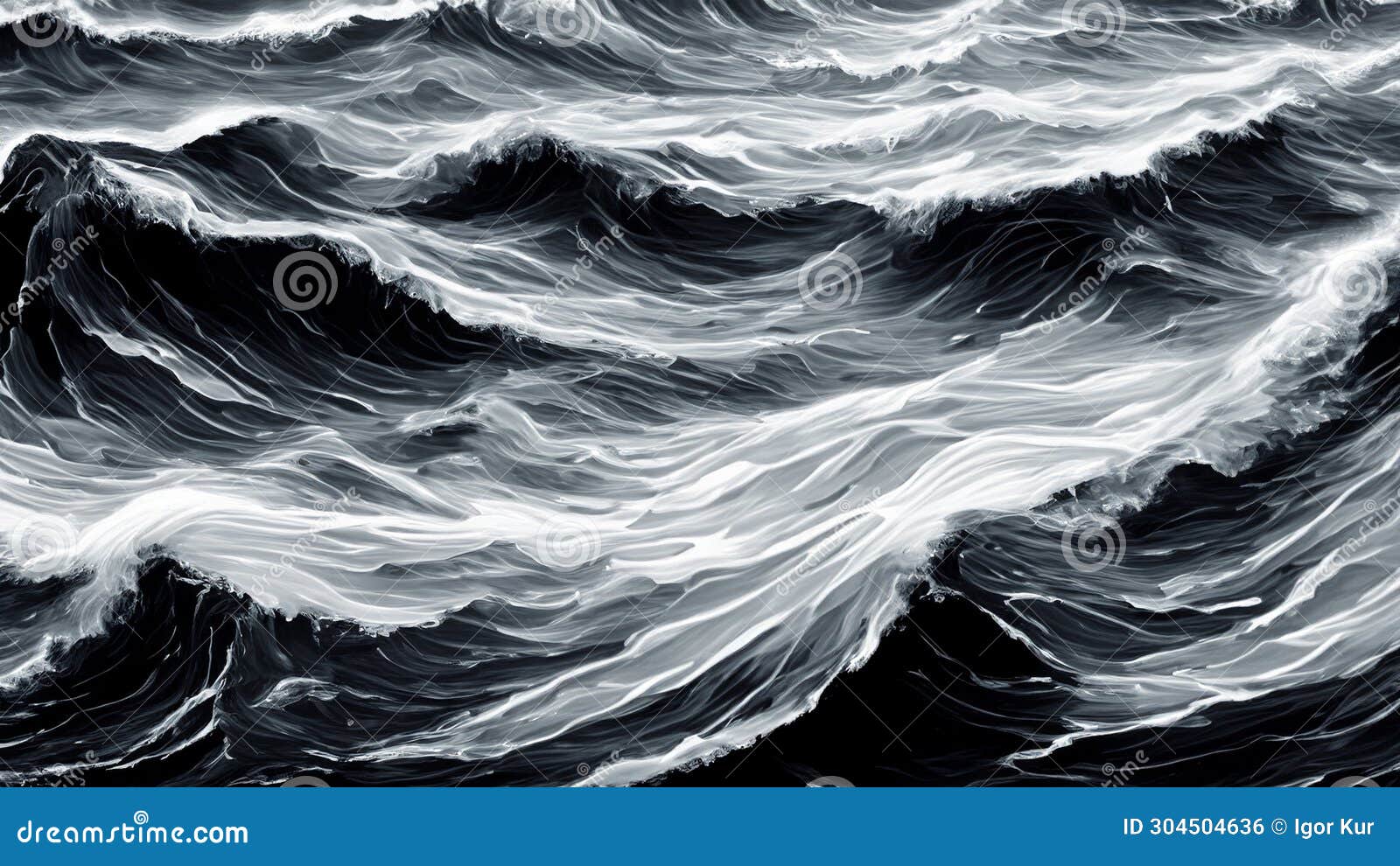 Wallpaper in Black, White and Shades of Gray with a Wavy Pattern of Sea ...