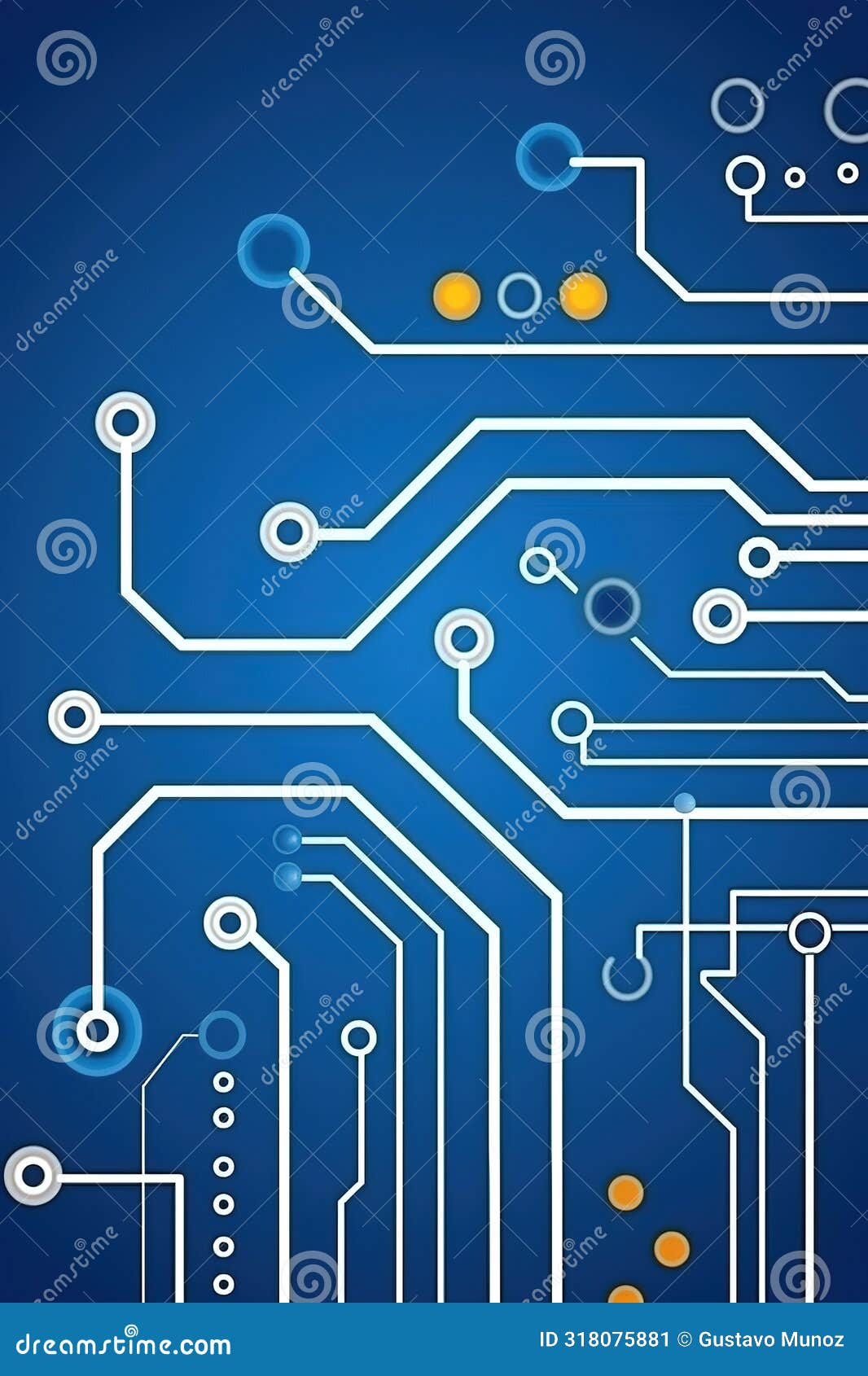 Wallpaper of a Blue Circuit Board Schematic with Lines and Circles ...