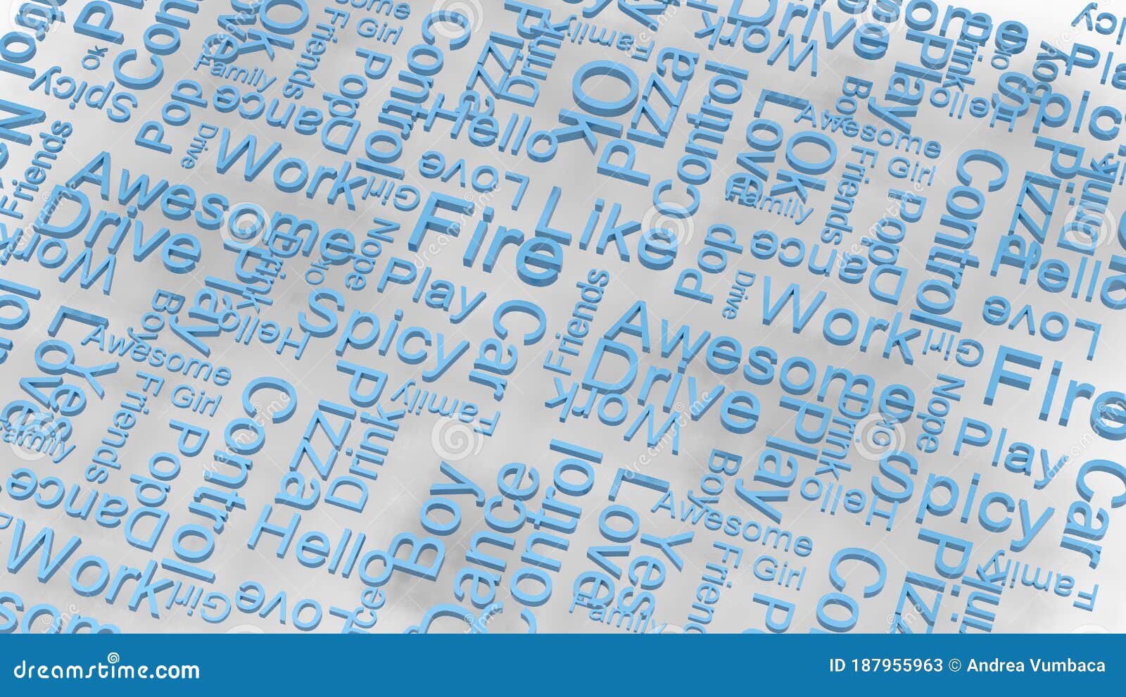 Wallpaper Blue Text Random Words On A Light Gray Background. Rain Of ...