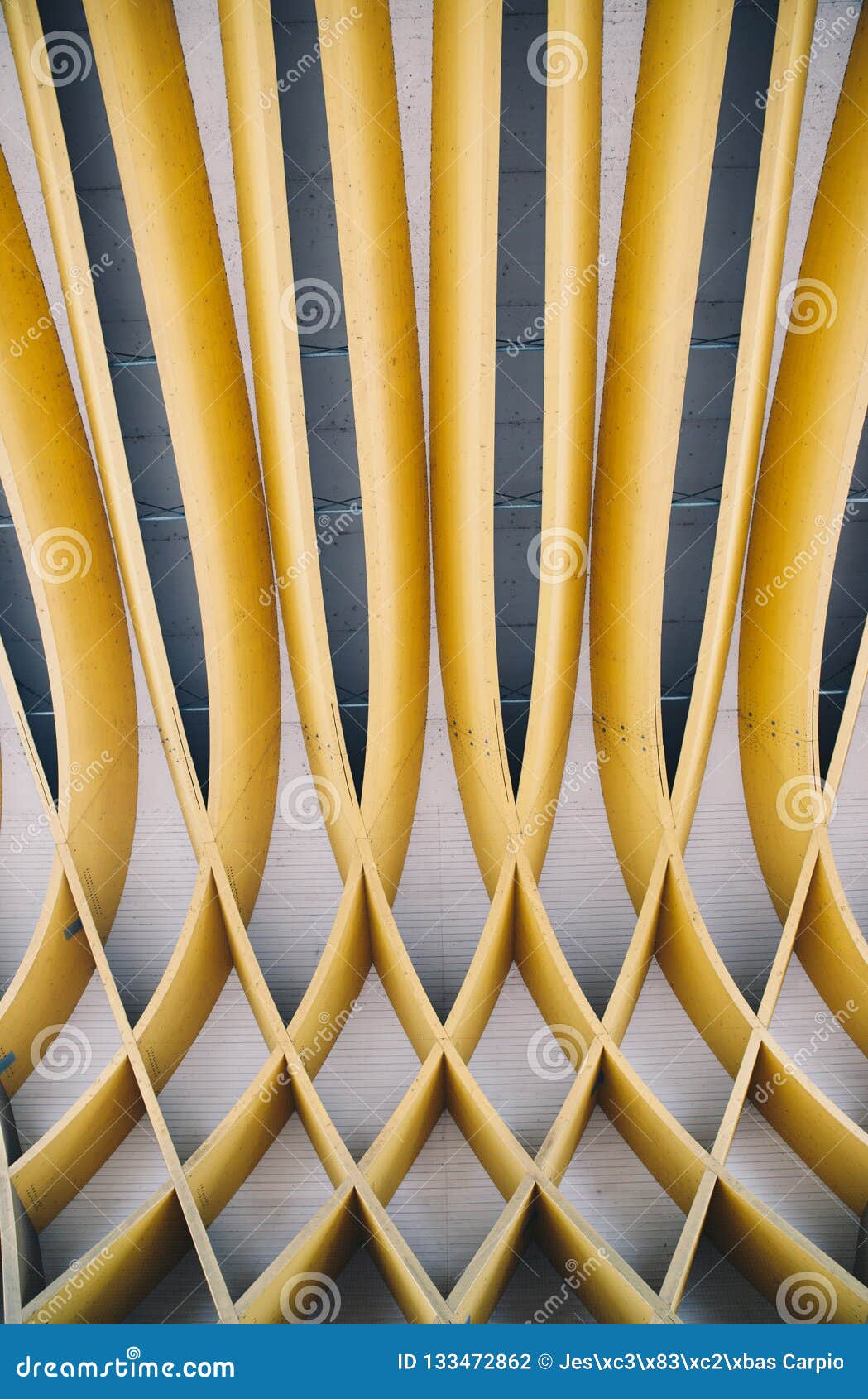 Yellow Abstract Background of Architecture Stock Photo - Image of ...