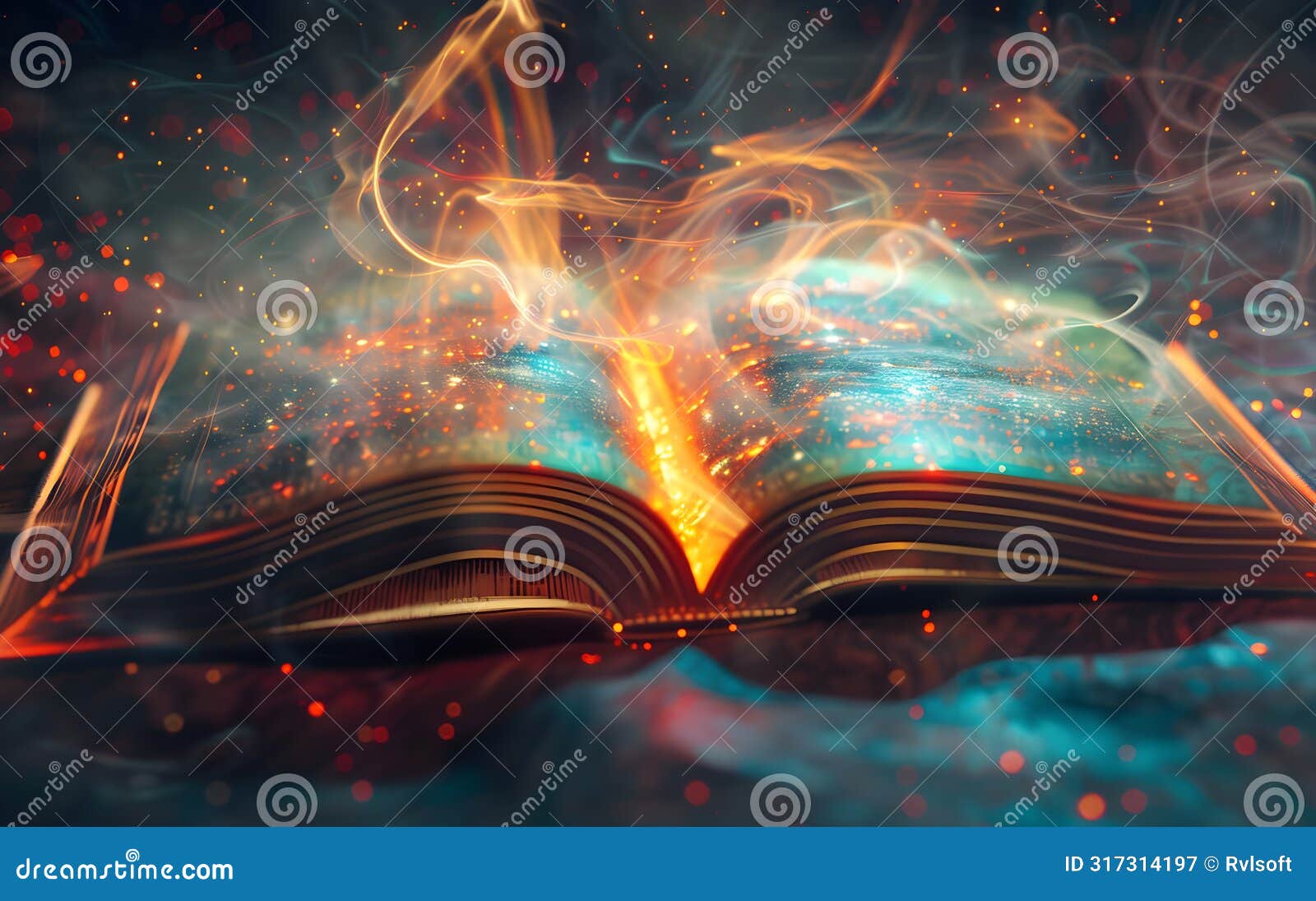 Wallpaper of Burning Book, Abstract Concept, Realistic Illustration ...