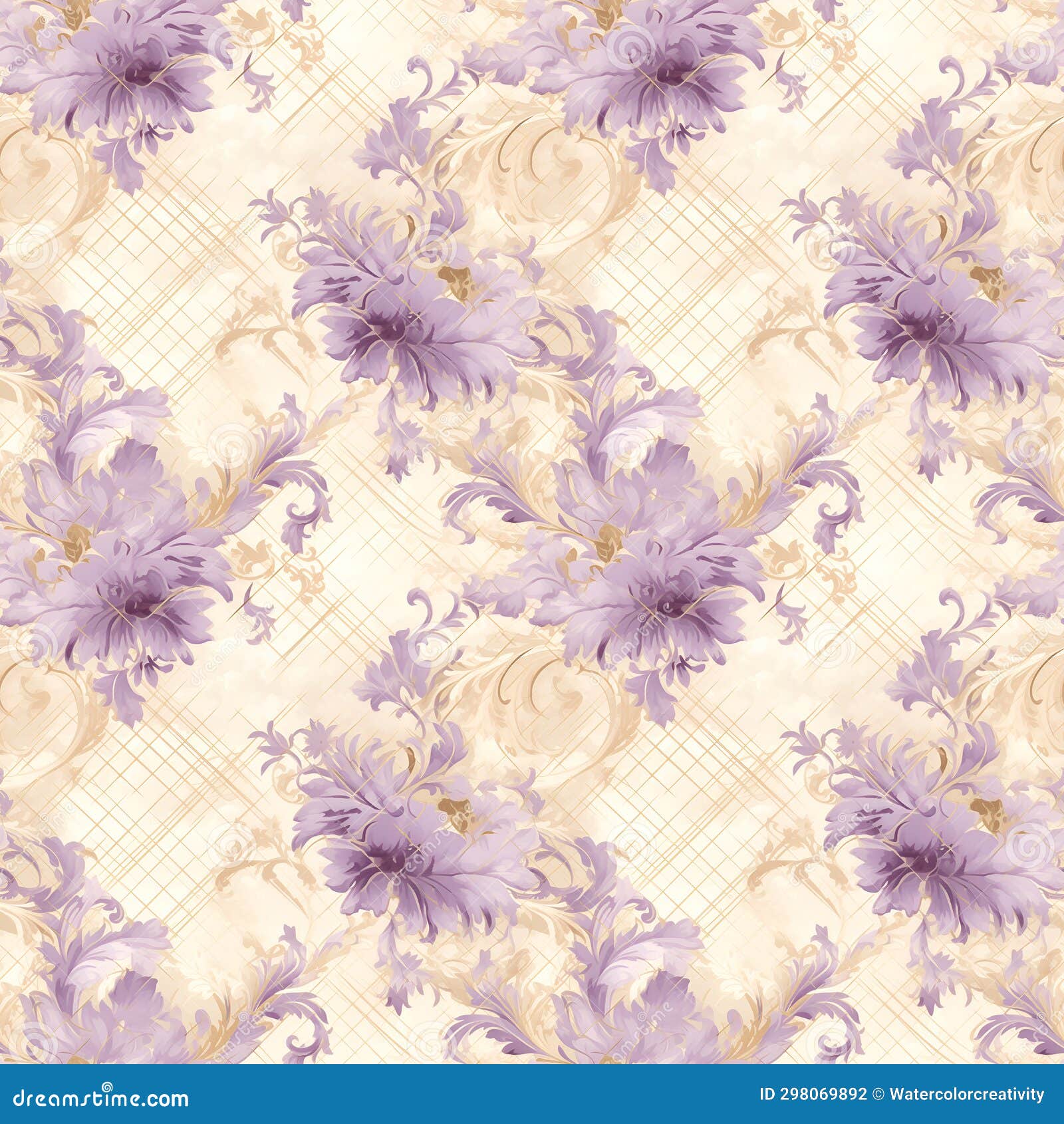 Wallpaper with a Checkered Seamless Pattern, Watercolor Illustration ...