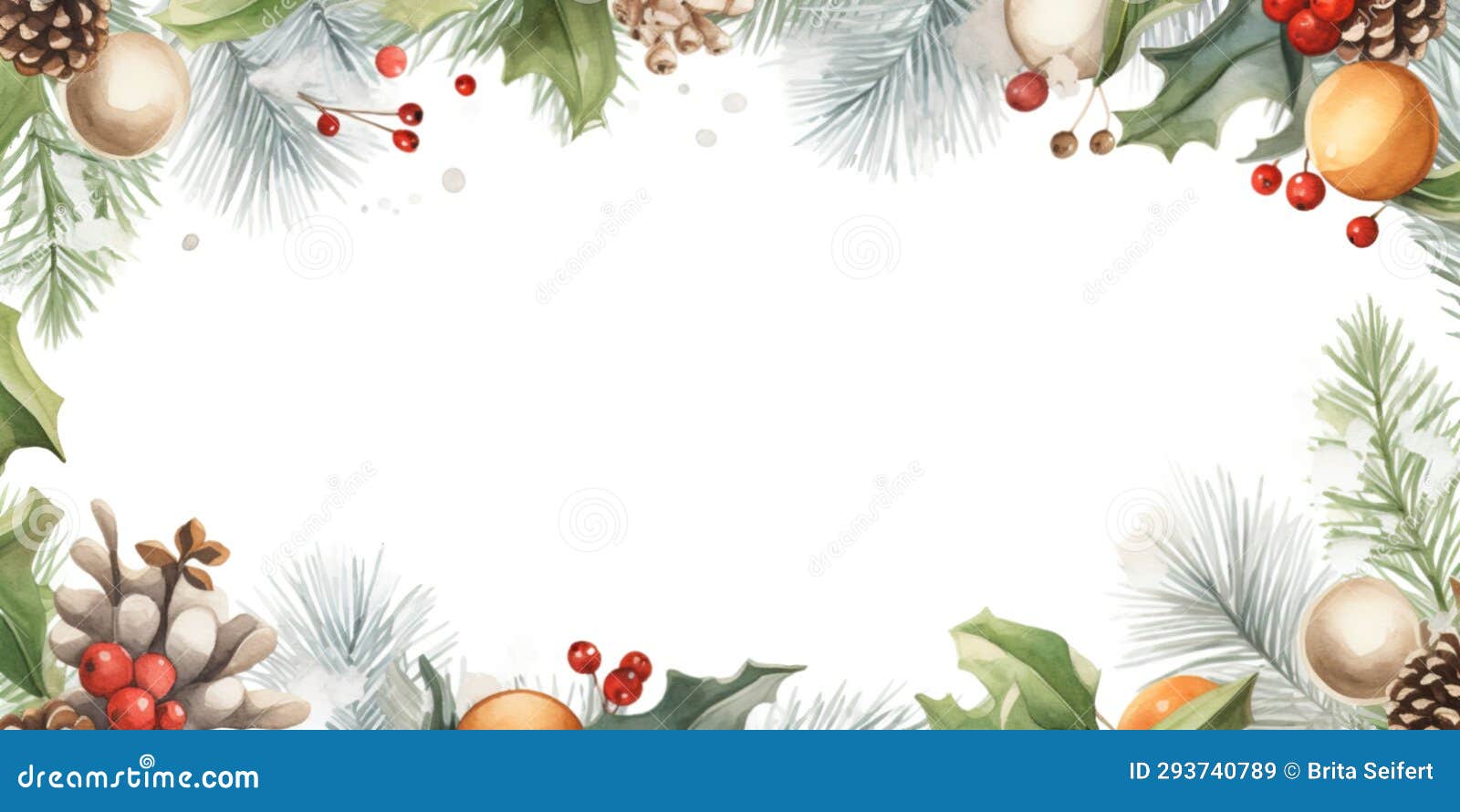 Wallpaper with Christmas Elements, Christmas Frame Stock Illustration ...