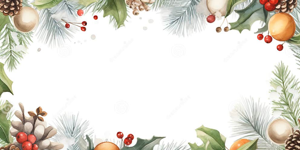Wallpaper with Christmas Elements, Christmas Frame Stock Illustration - Illustration of high ...